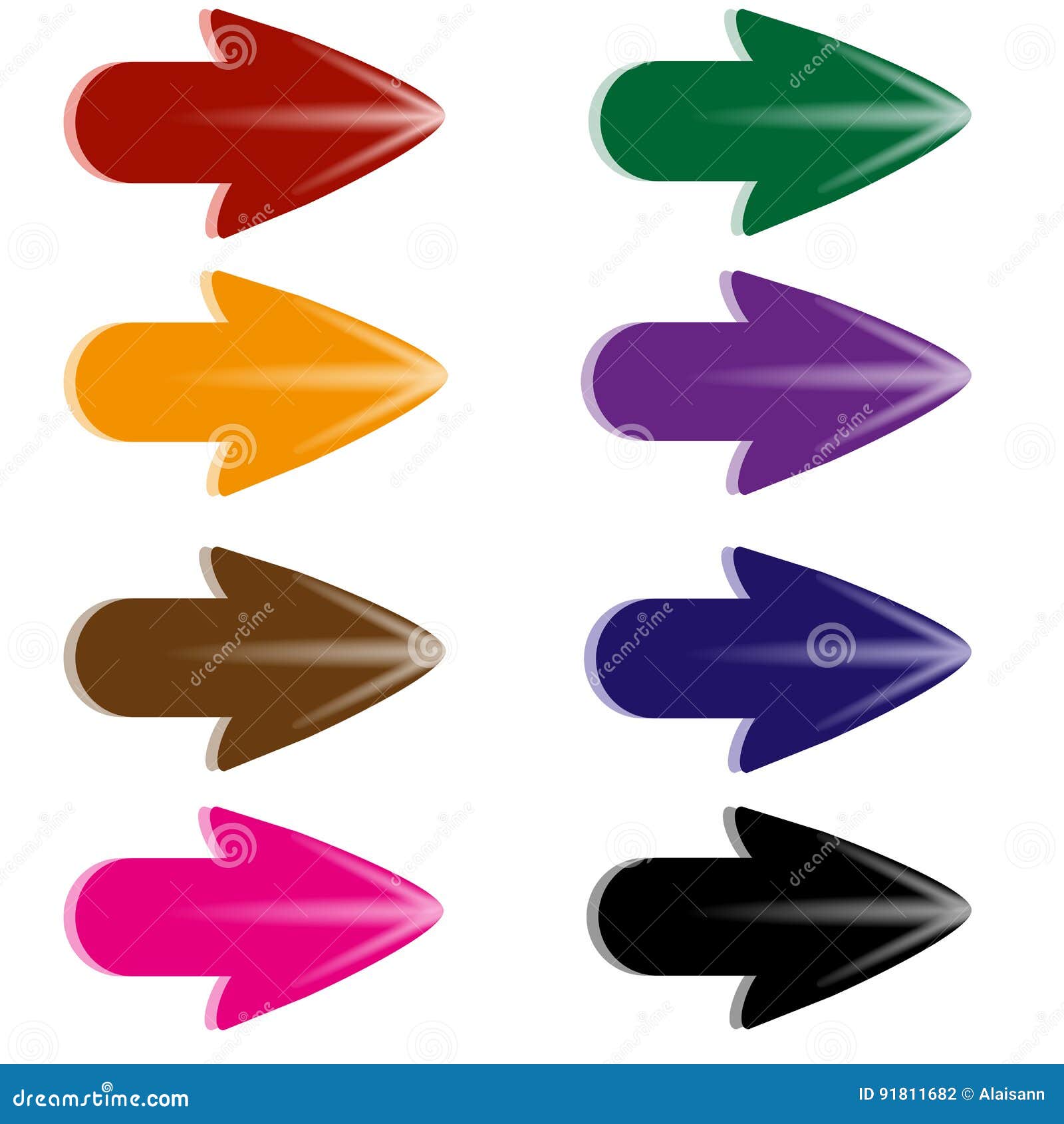 Conjunto De Flechas Coloreadas Ilustración del Vector - Ilustración de ...