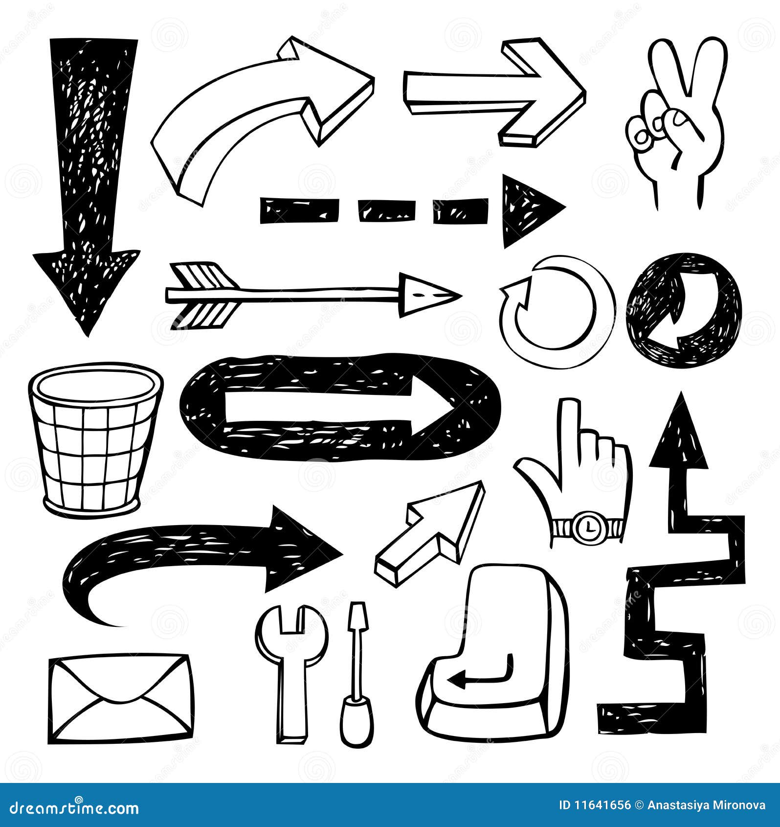 Conjunto De Flechas Del Doodle Ilustración del Vector - Ilustración de ...