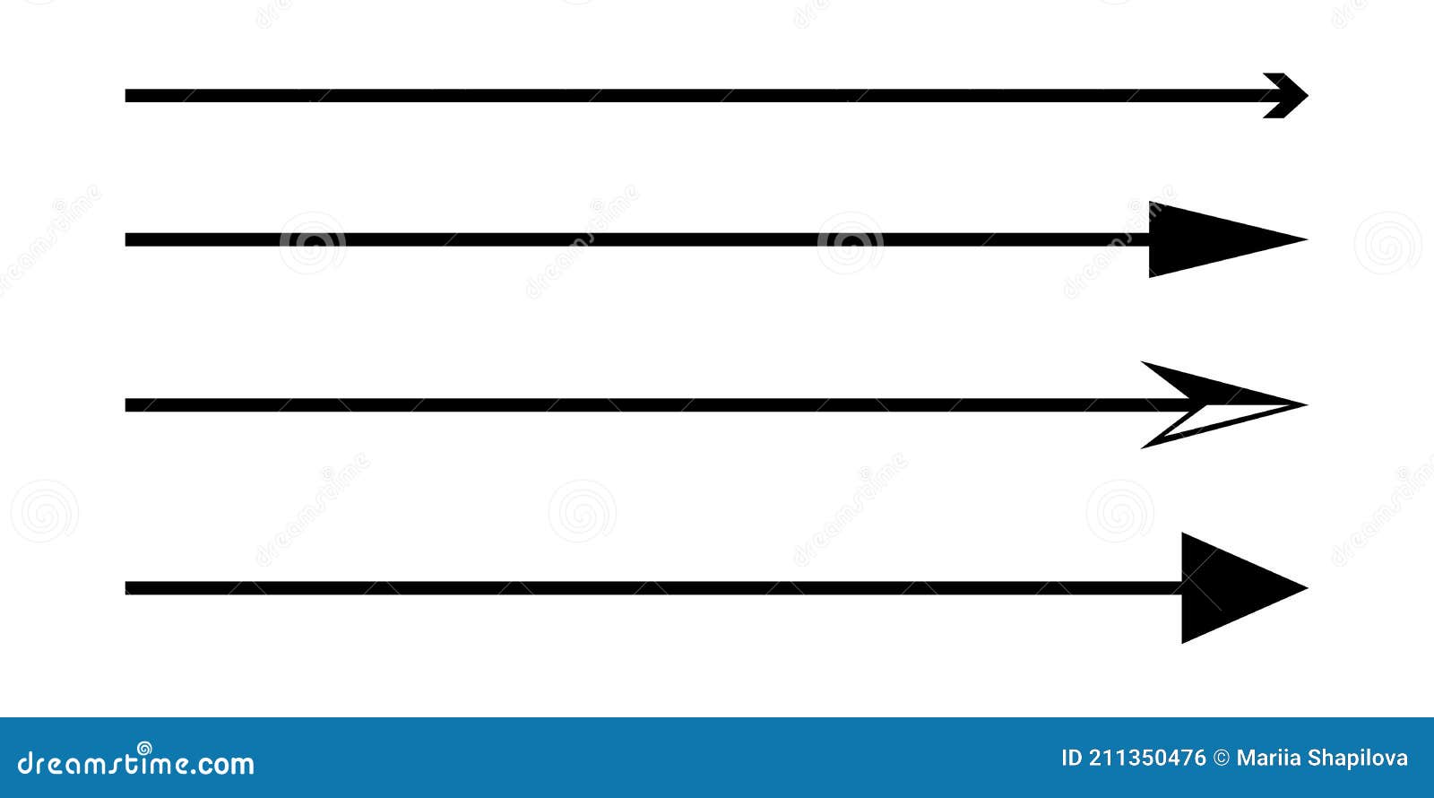 Conjunto De Flechas Largas Delgadas Vectoriales Que Apuntan a La ...