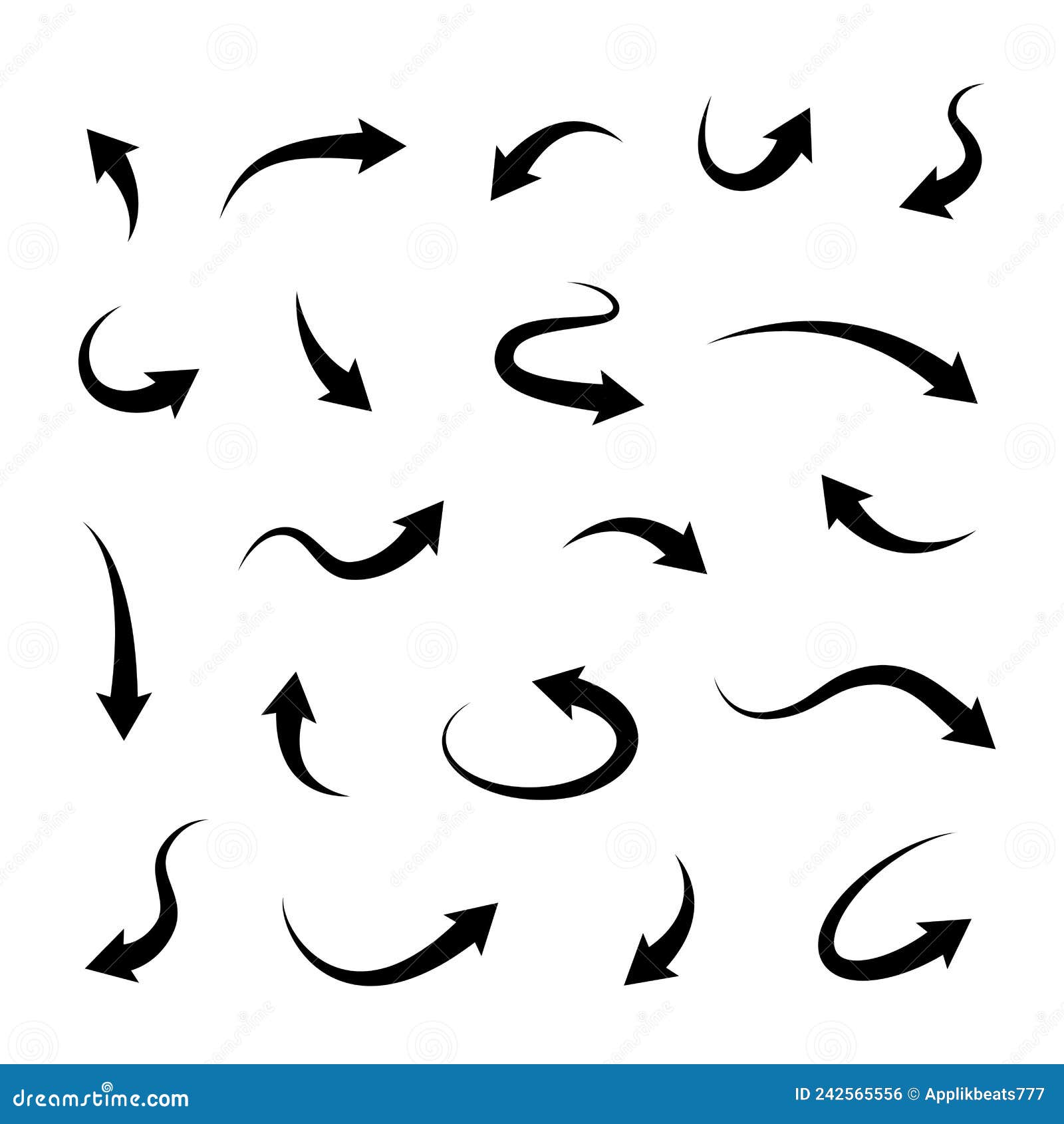 Conjunto De Flechas Negras. Flechas De Material De Estilo Plano ...