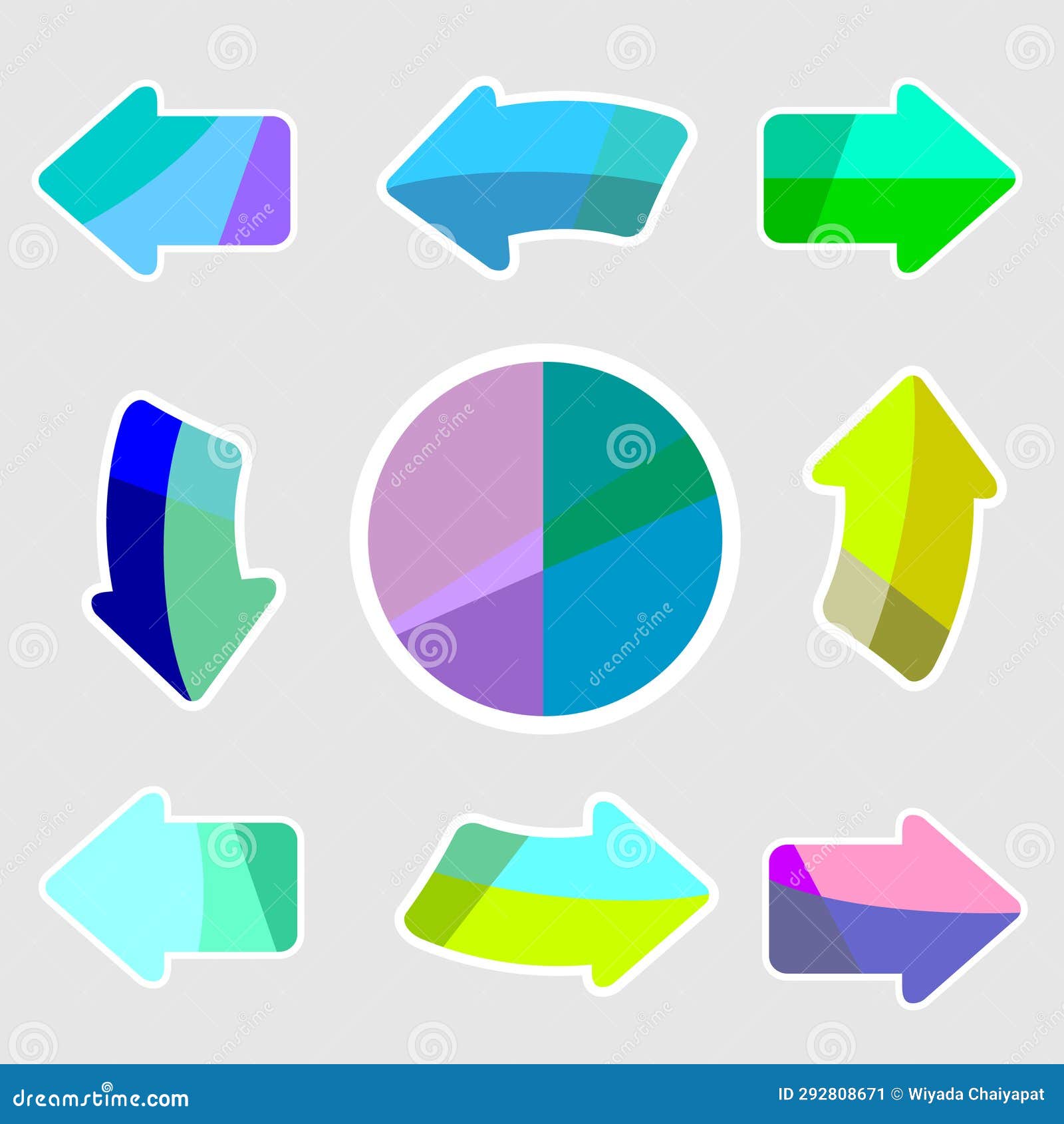 Conjunto De Flechas De Papel Pastel Ilustración del Vector ...