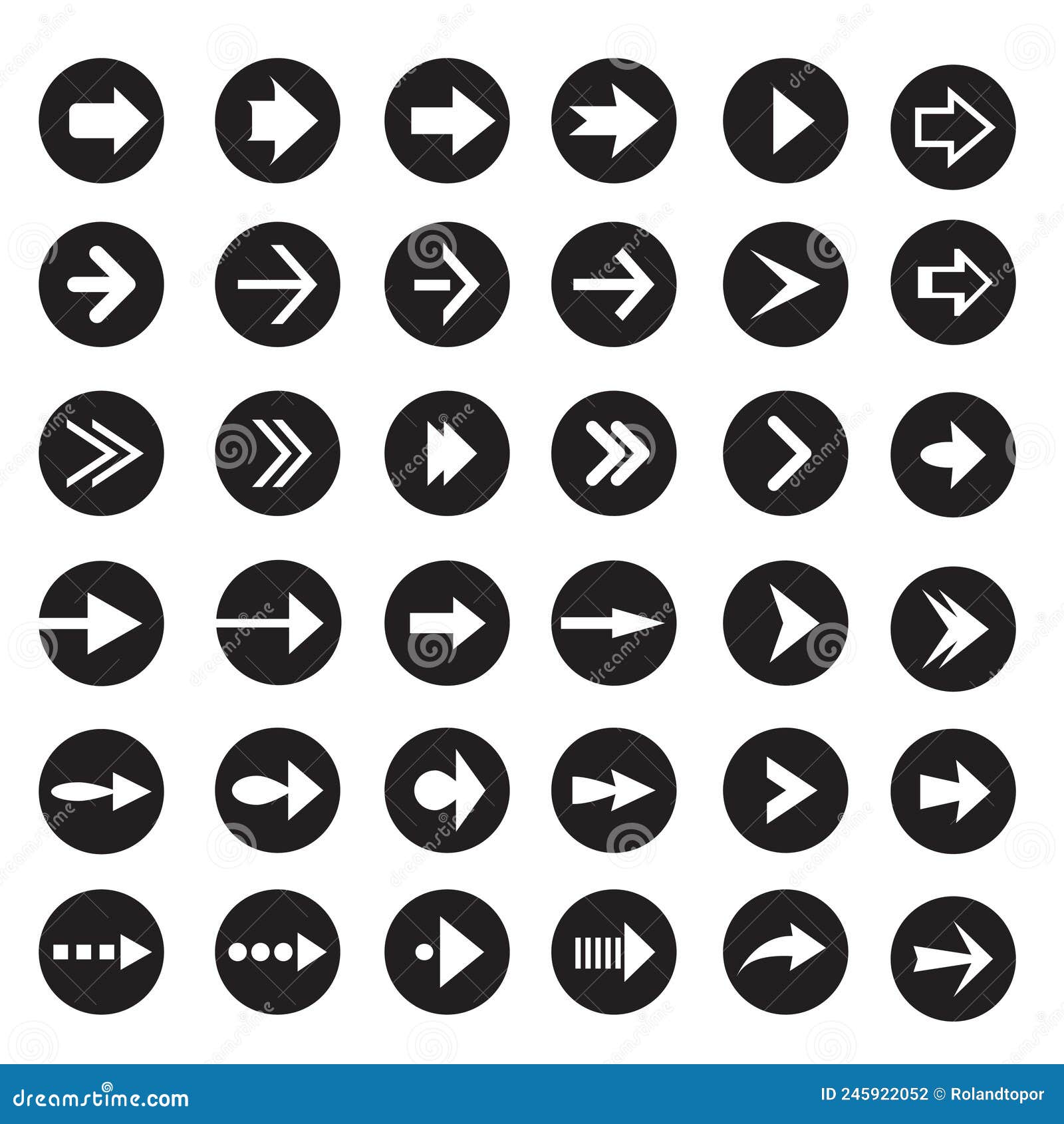 Conjunto De Flechas Vectoriales Negras Ilustración Del Vector