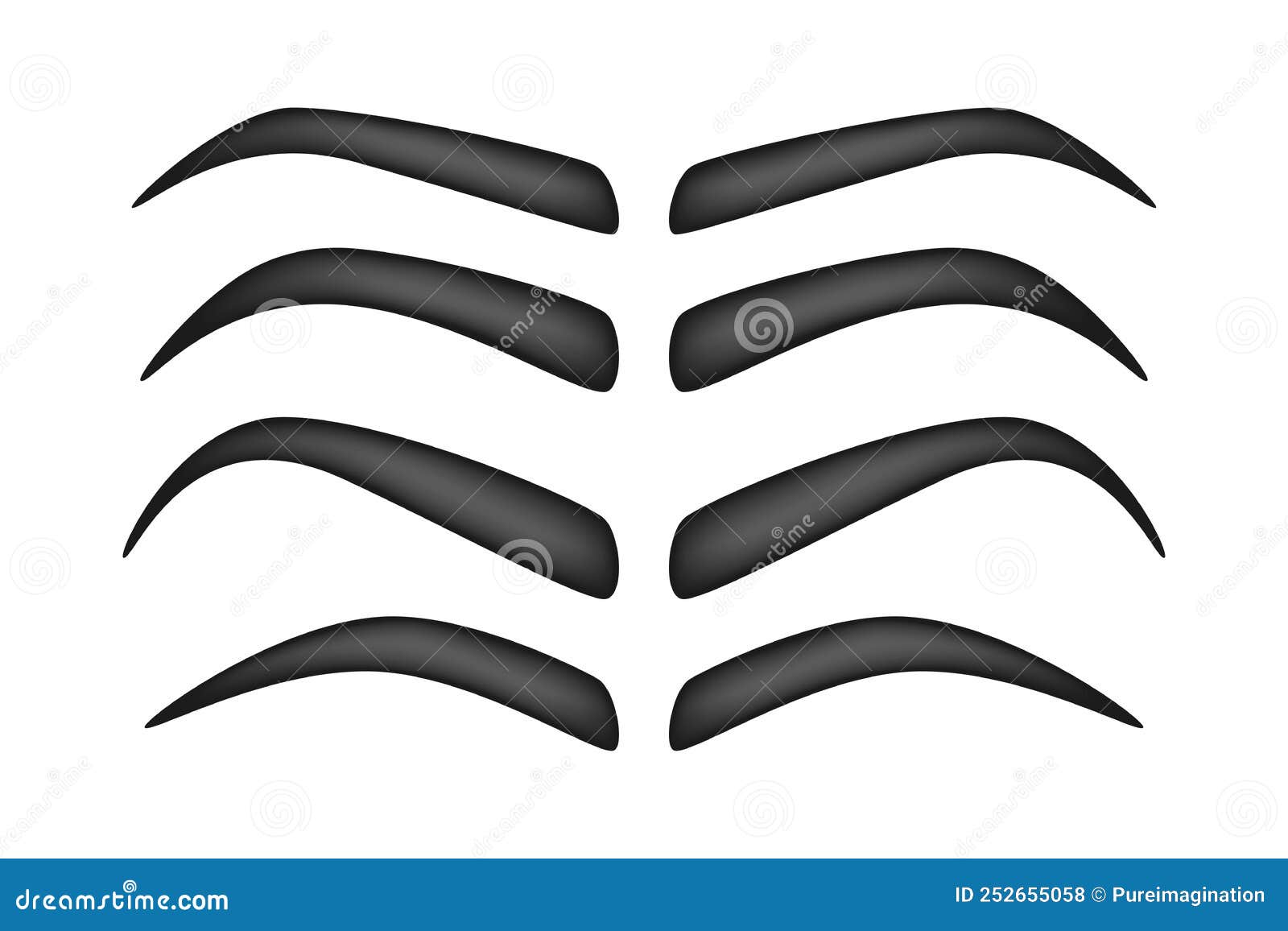 Conjunto De Formas De Ceja Sobre Fondo Blanco Ilustración del Vector ...