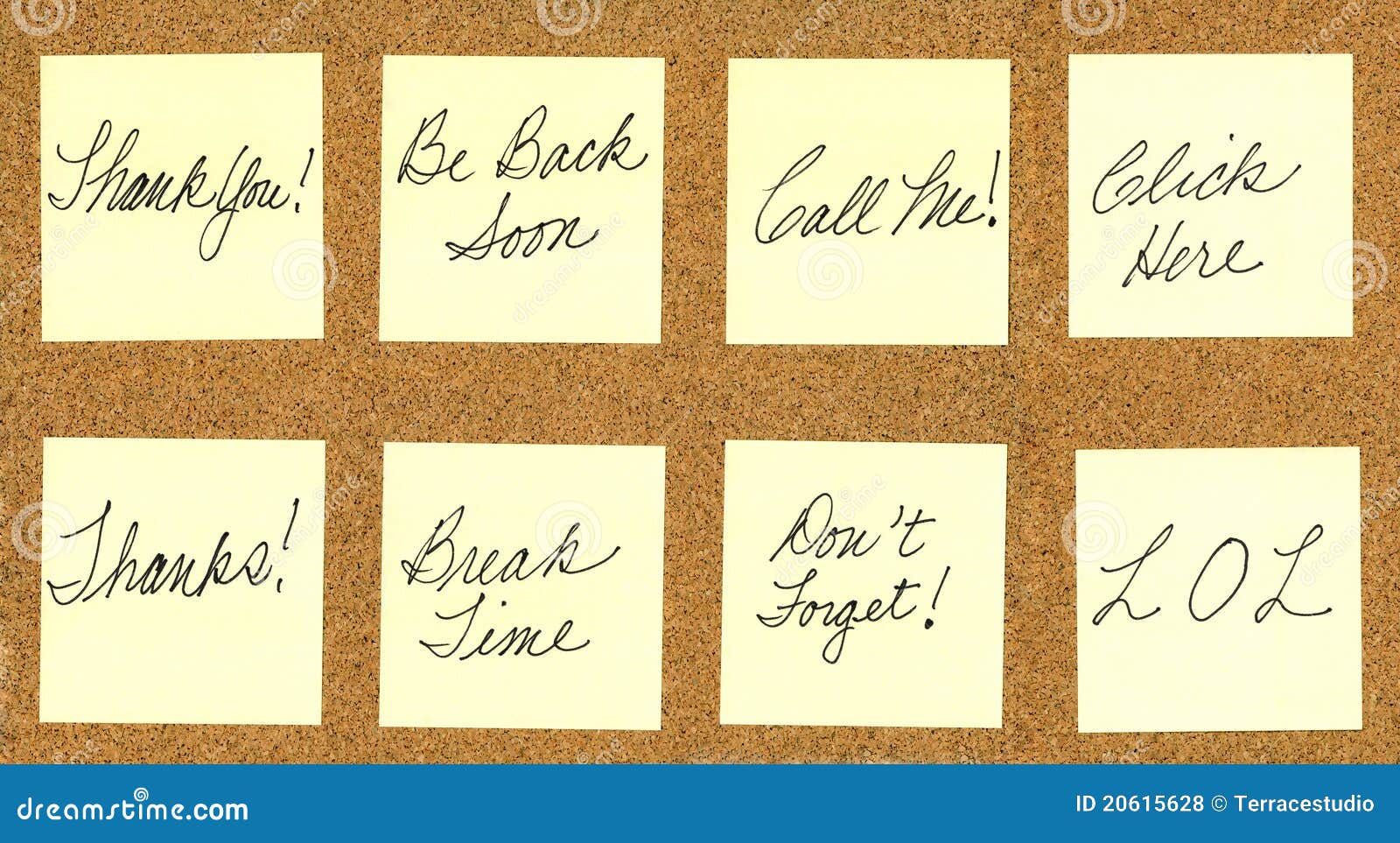 Conjunto De Frases Comunes En Notas De Post-it Amarillas Foto de ...