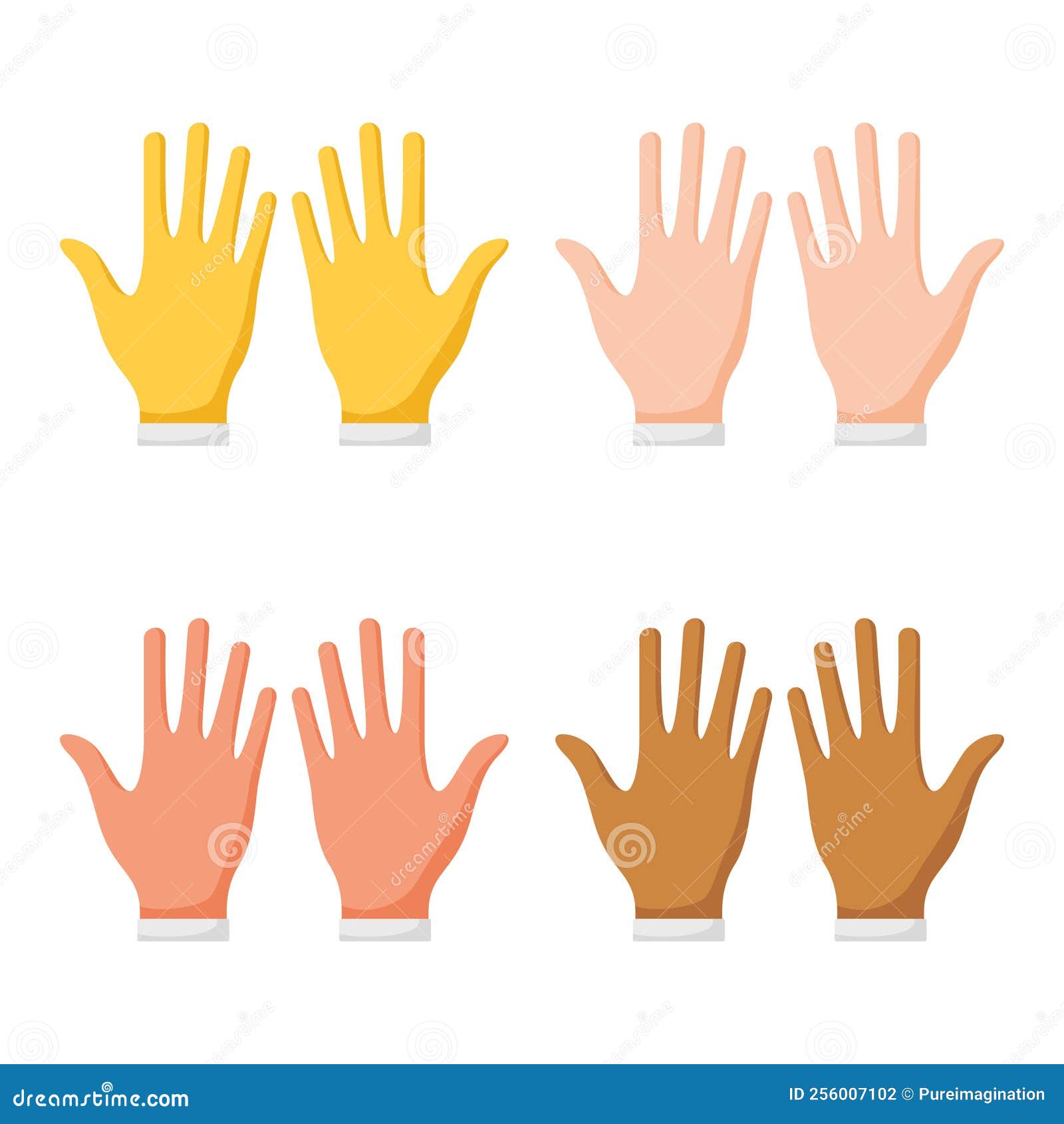 Conjunto De Gestos De Manos Sobre Fondo Blanco Ilustración del Vector ...