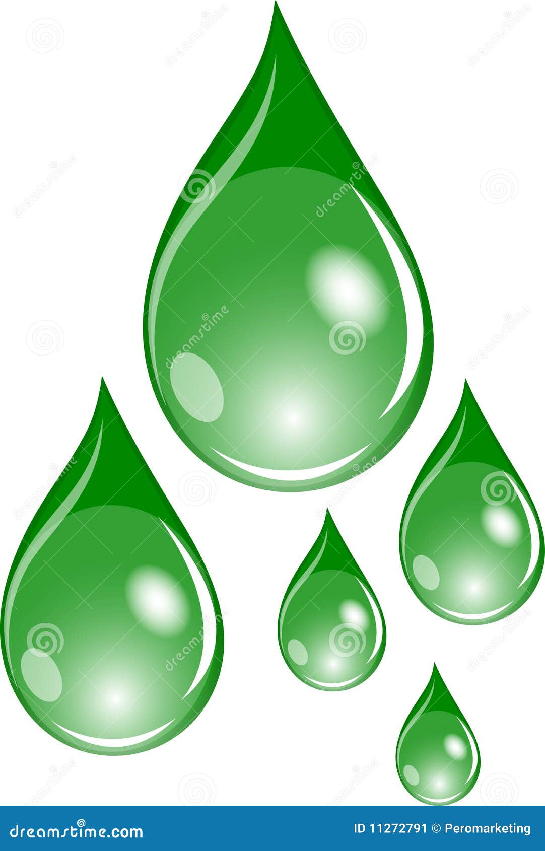 Conjunto de gotas verdes stock de ilustración. Ilustración de raindrops ...