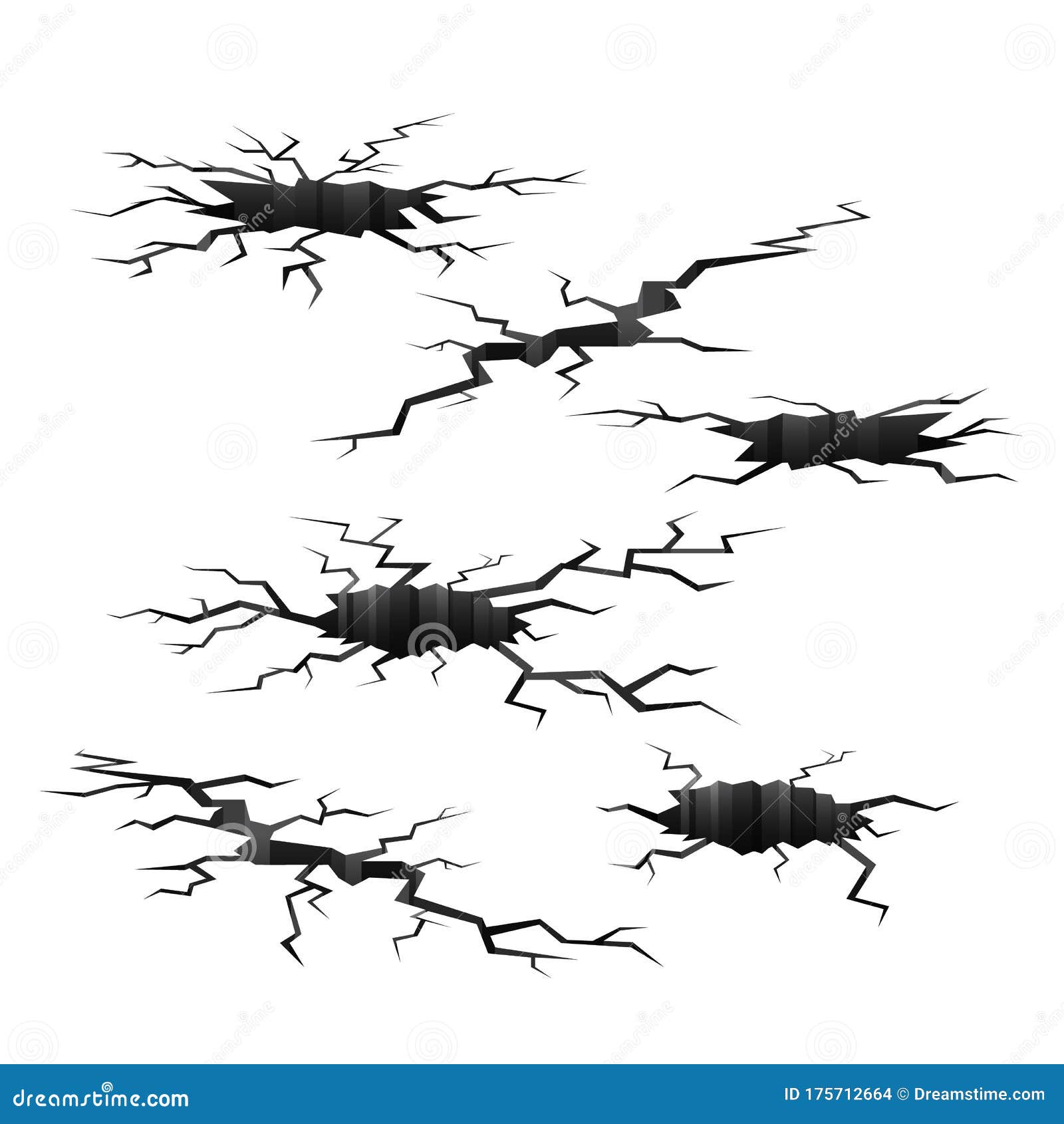 Conjunto De Grietas. Vector Ilustración del Vector - Ilustración de ...