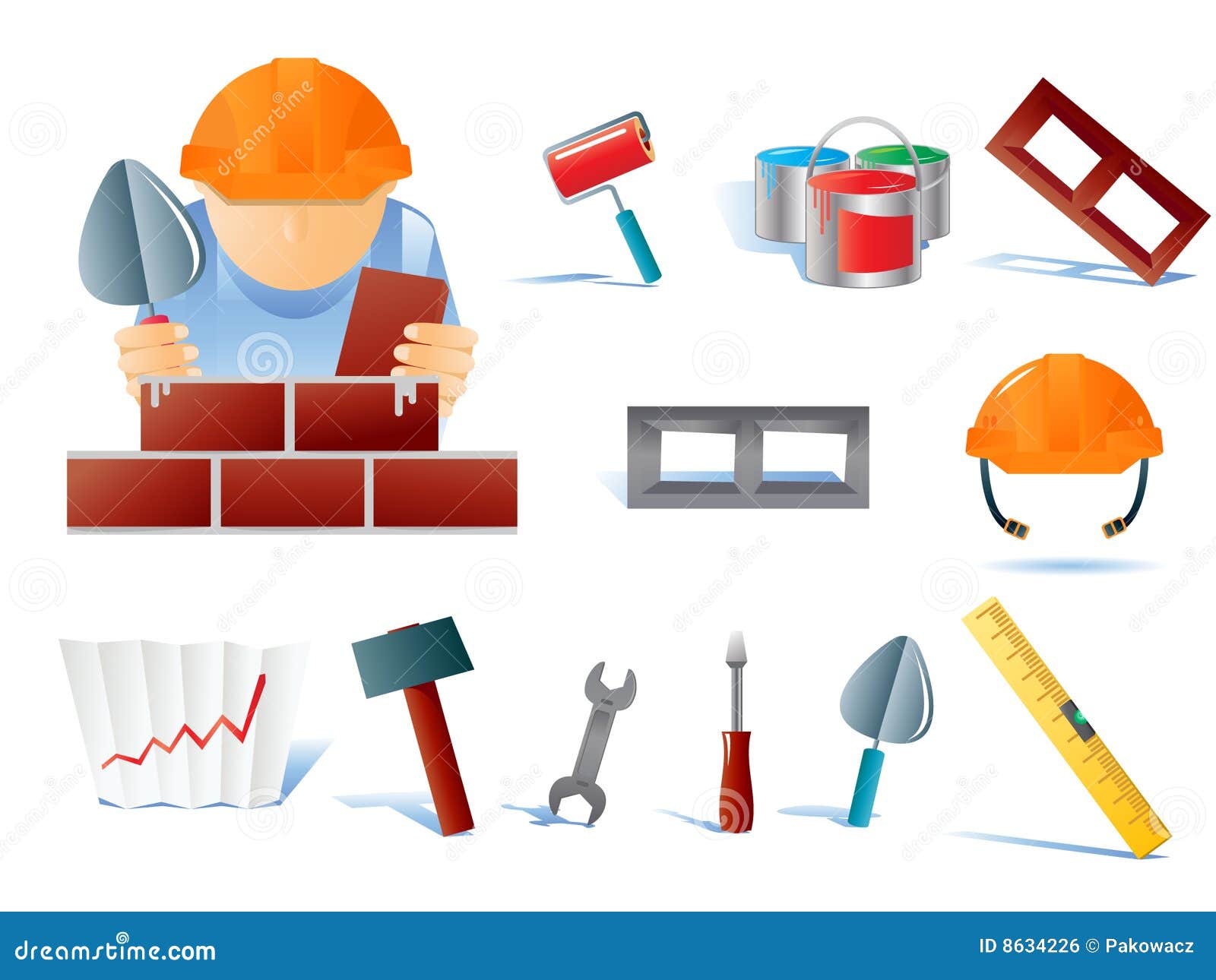 Conjunto De Herramientas De Los Constructores Ilustración del Vector ...