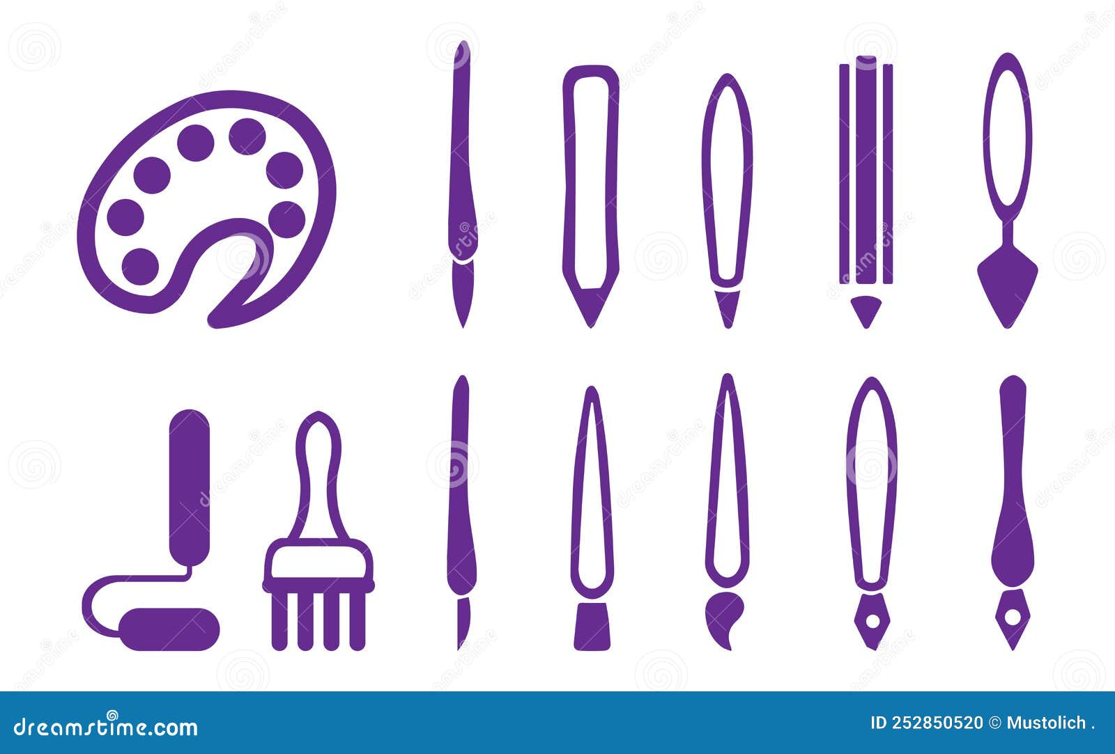 Conjunto De Herramientas De Dibujo Stock de ilustración - Ilustración ...