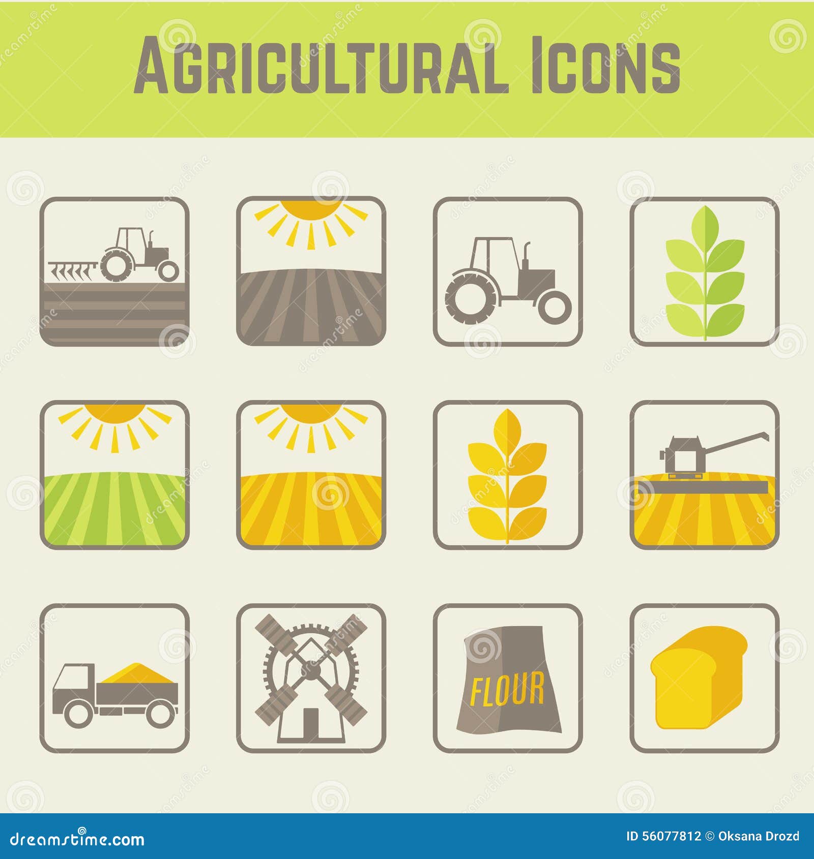 Conjunto De Iconos Agrícolas Ilustración del Vector - Ilustración de ...