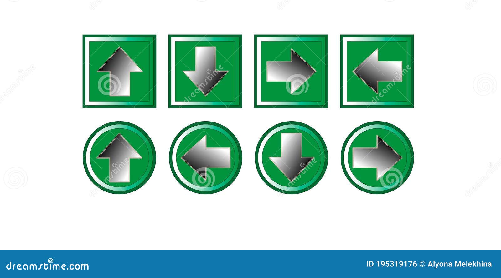 Conjunto De Iconos De Botones De Flechas Ilustración del Vector ...