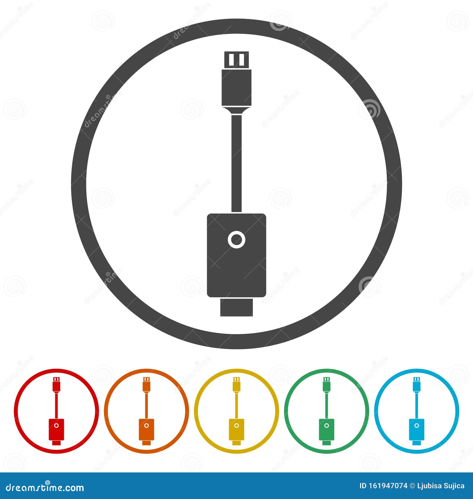 Conjunto De Iconos De Cable Ilustración del Vector - Ilustración de ...