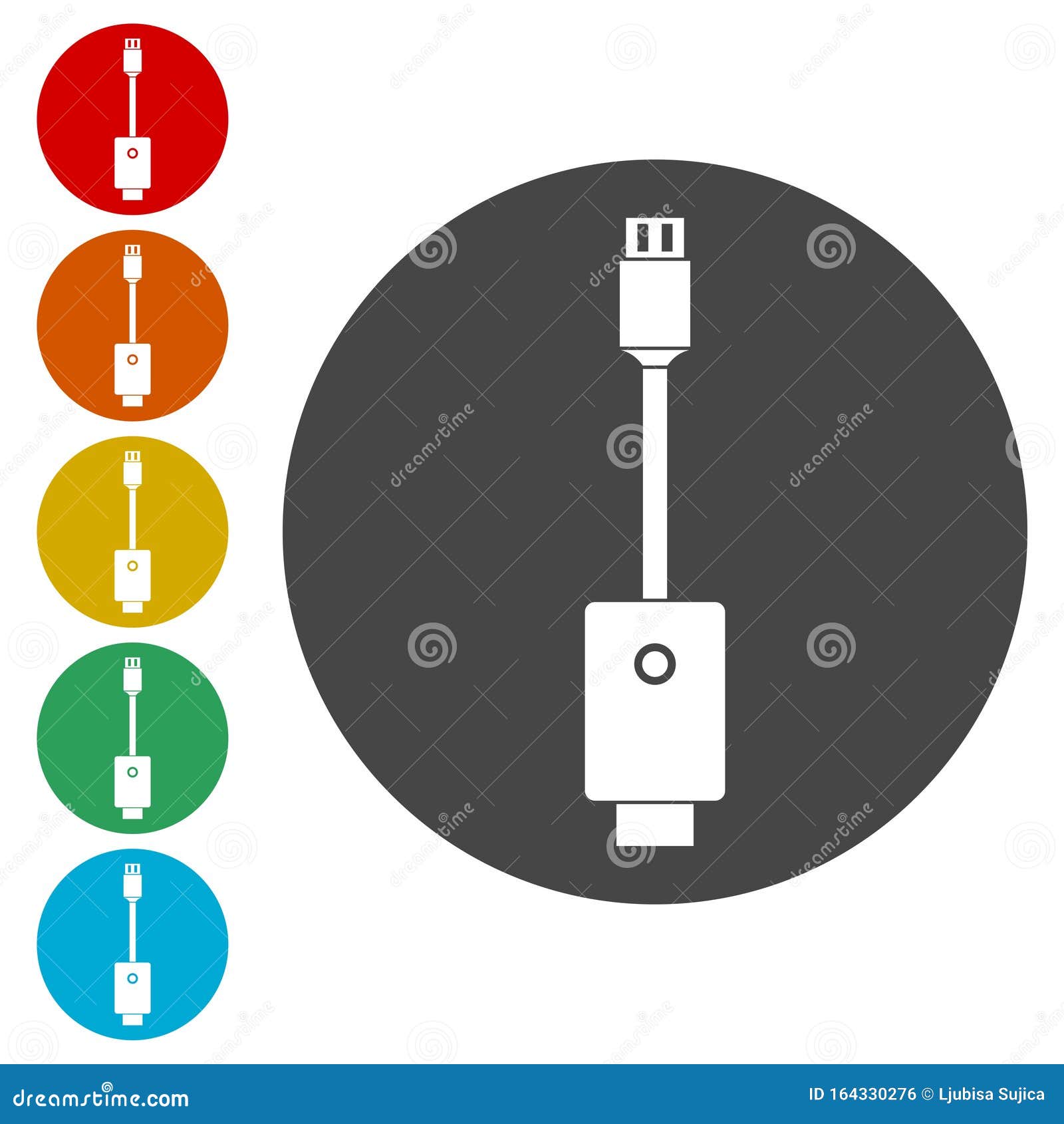 Conjunto De Iconos De Cable USB Ilustración del Vector - Ilustración de cobre, asociado: 164330276