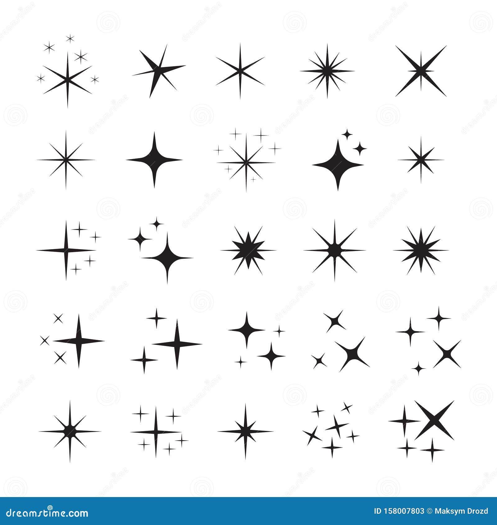 Conjunto De Iconos De Chispas Vectoriales. Elemento Star Ilustración ...