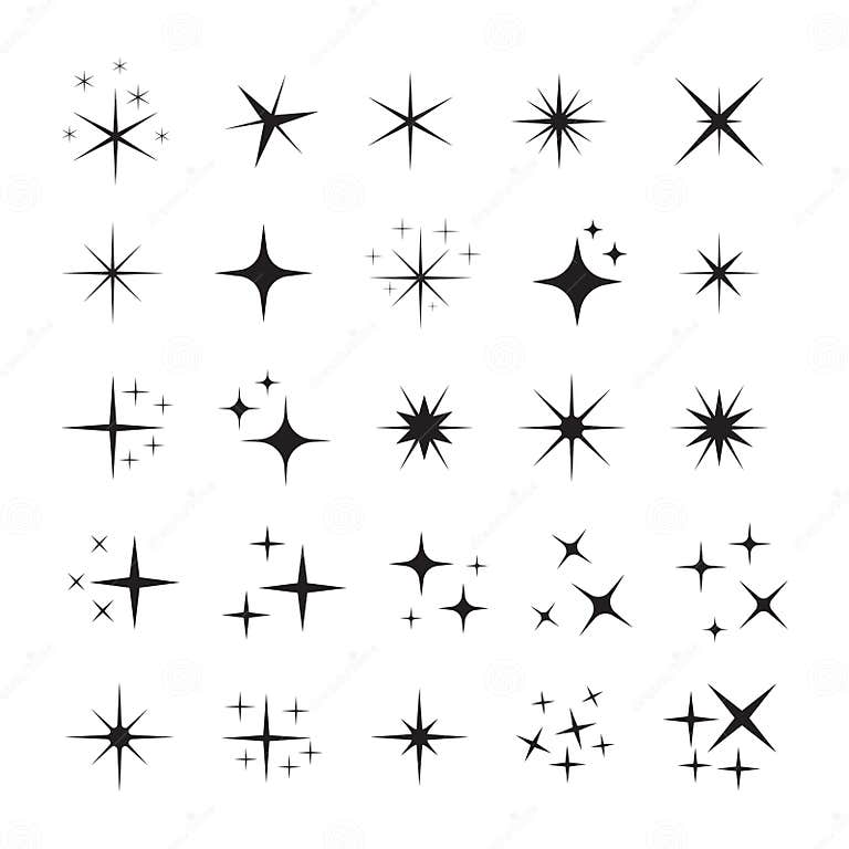 Conjunto De Iconos De Chispas Vectoriales. Elemento Star Ilustración ...