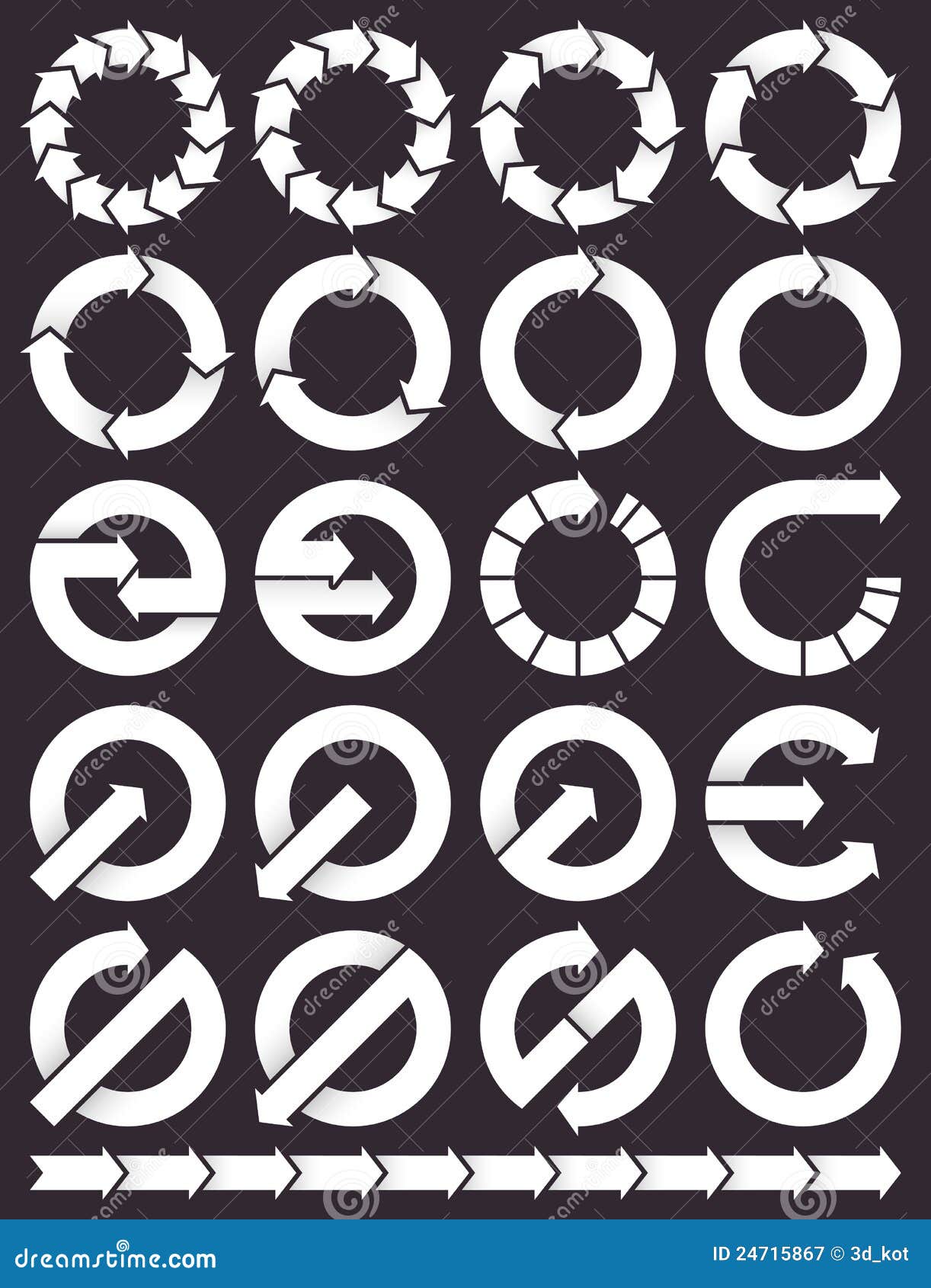 Conjunto De Iconos Circulares De Las Flechas Ilustración del Vector ...