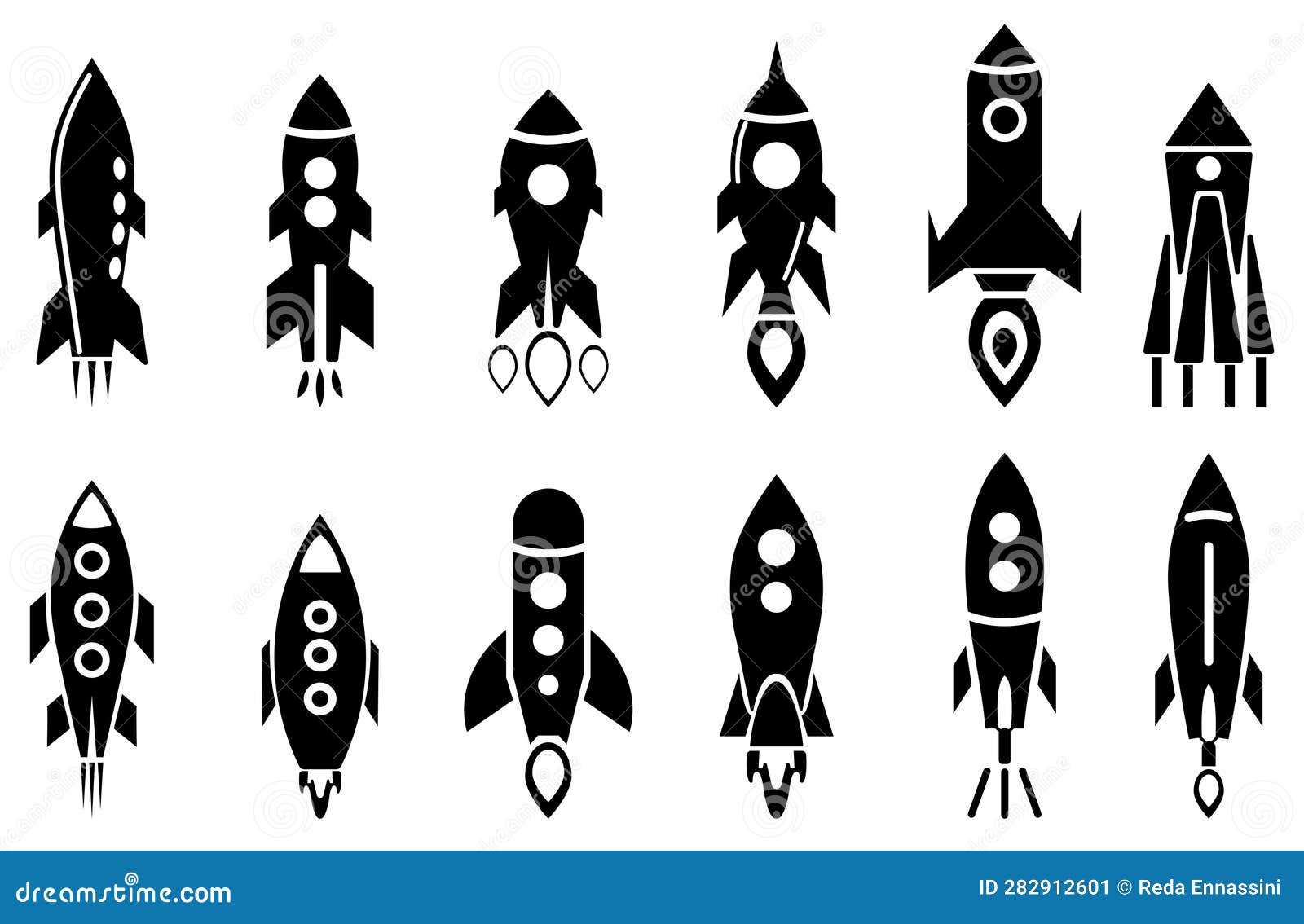 Conjunto De Iconos De Cohete Vectorial Ilustración del Vector ...