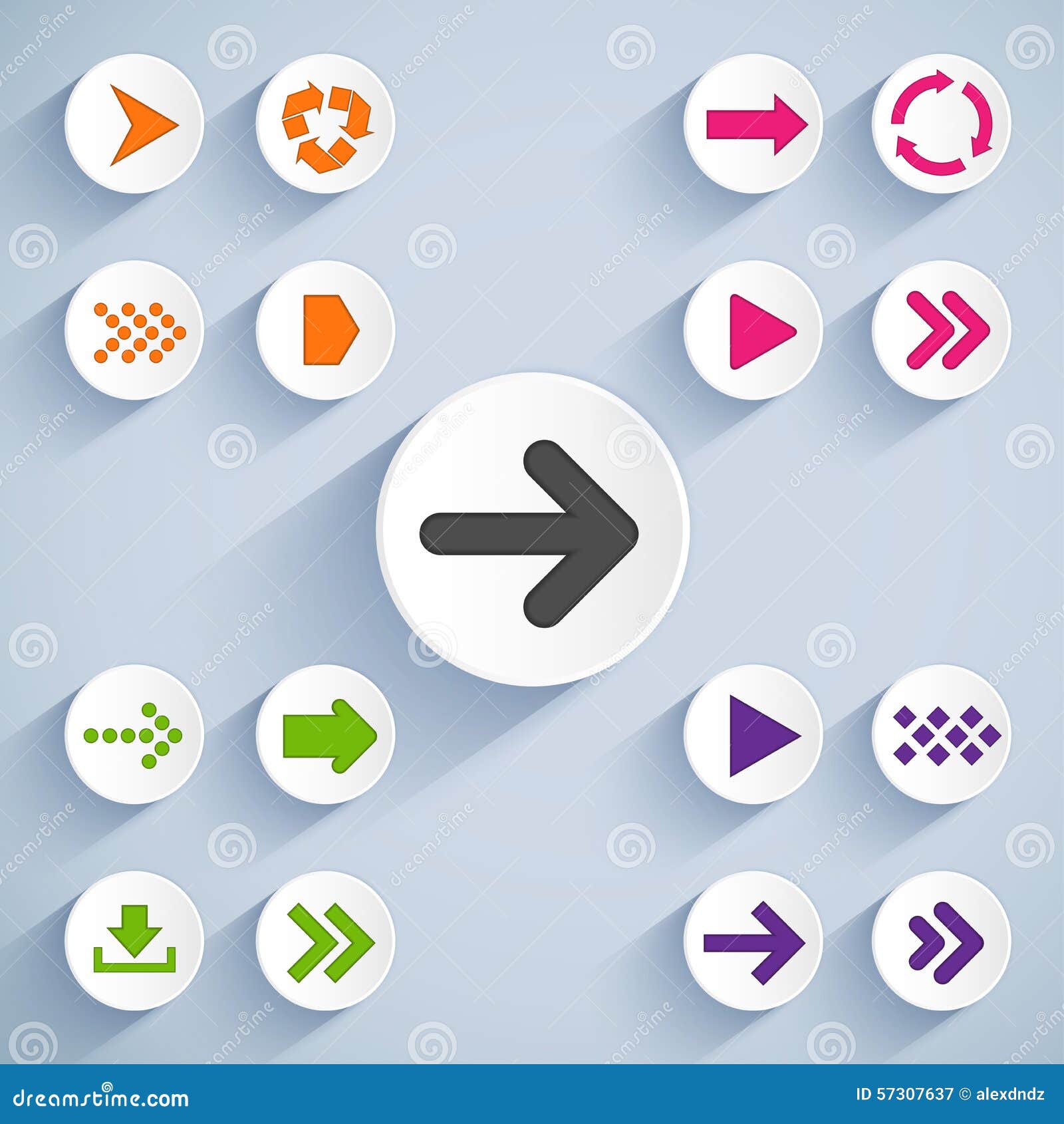 Conjunto De Iconos De La Flecha Ilustración del Vector - Ilustración de ...