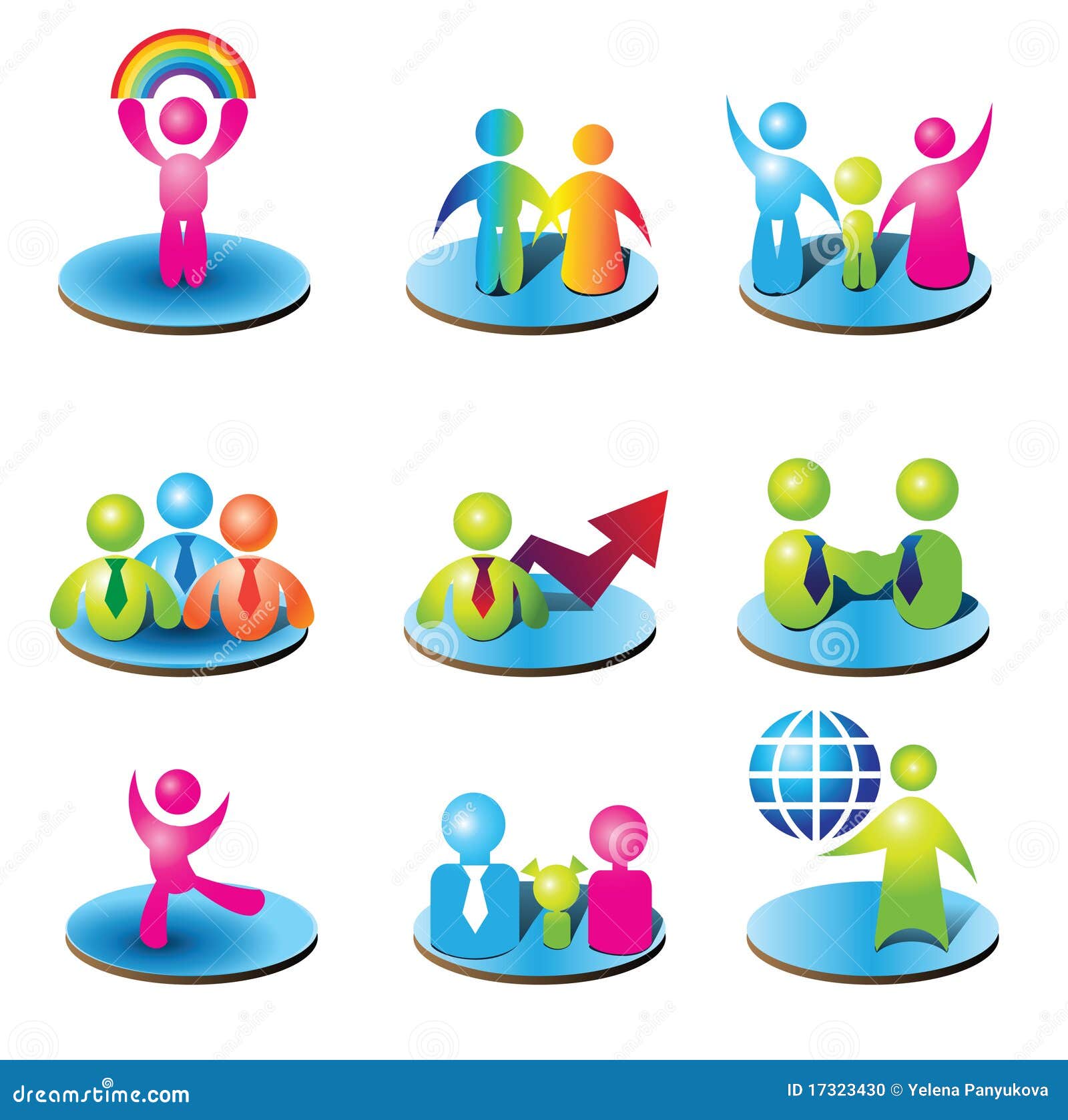 Conjunto De Iconos De La Gente Ilustración del Vector - Ilustración de ...