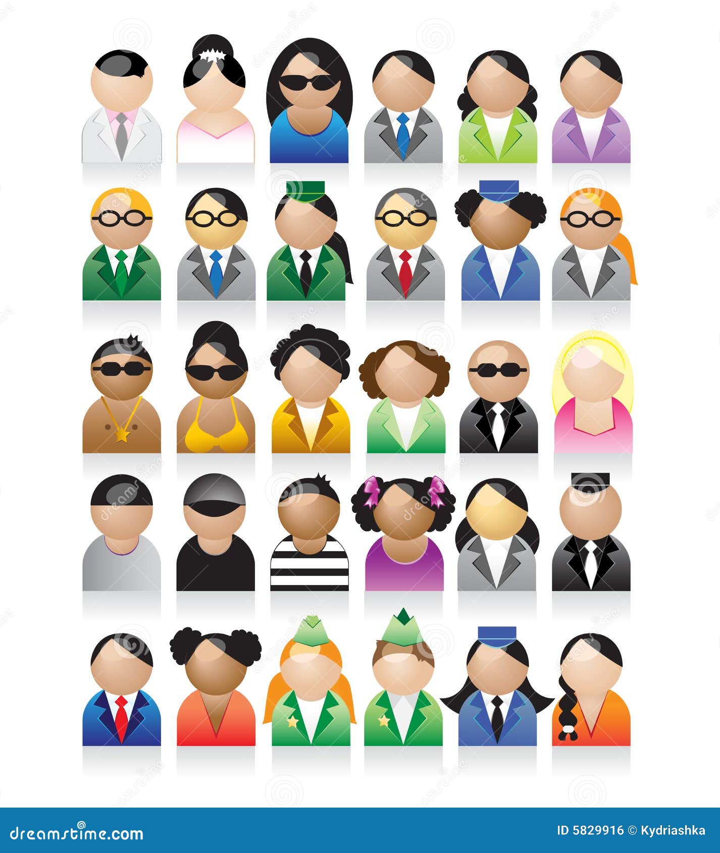 Conjunto De Iconos De La Gente Ilustración del Vector - Ilustración de ...