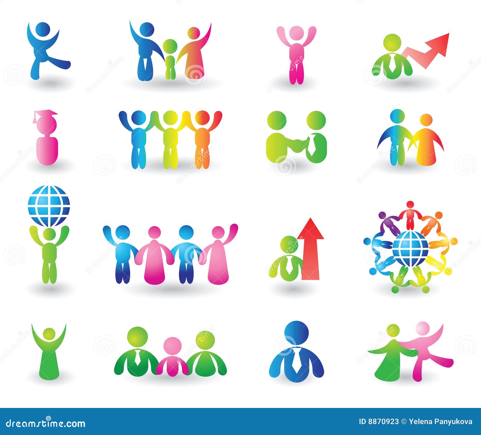 Conjunto De Iconos De La Gente Ilustración del Vector - Ilustración de ...