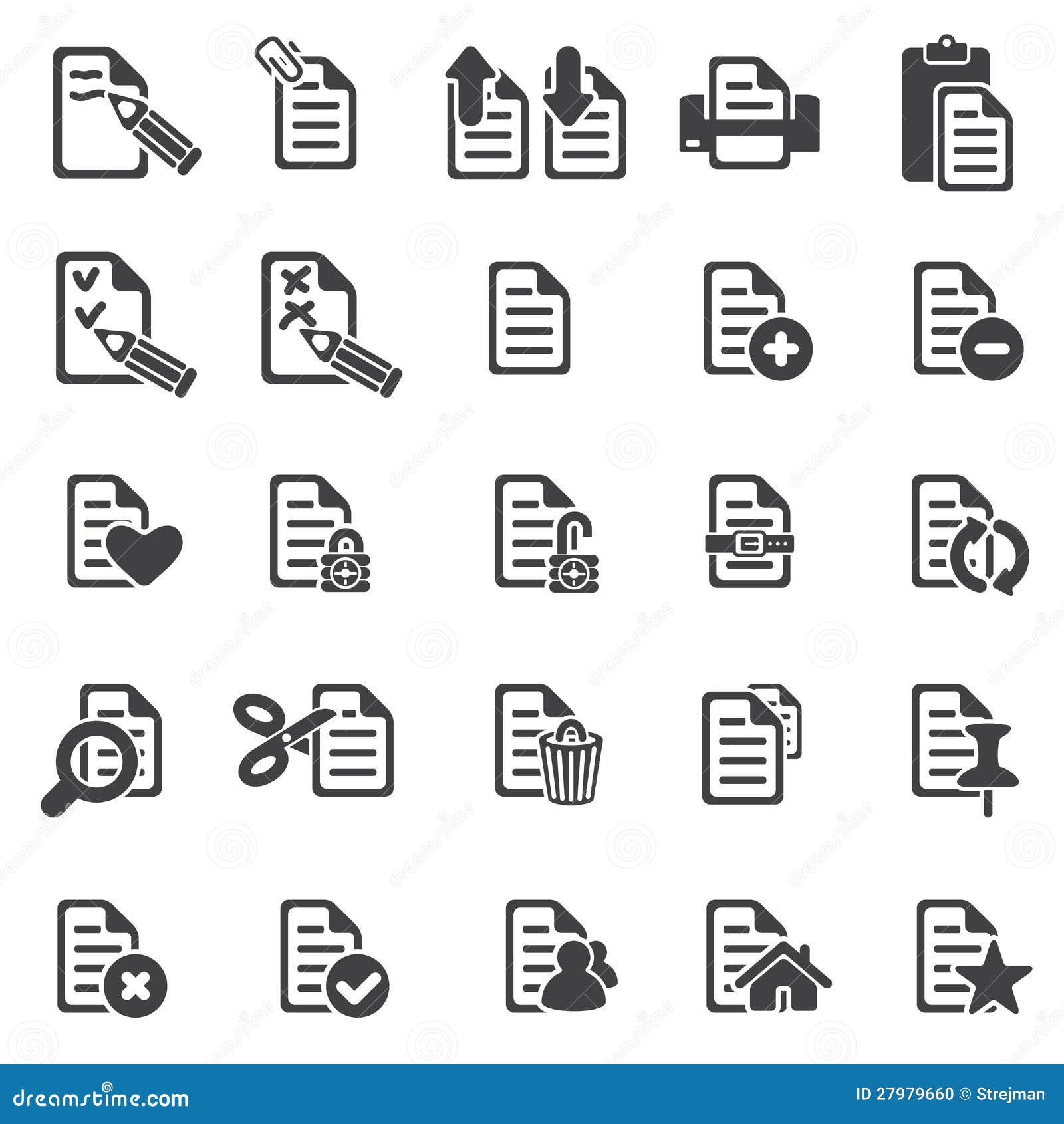 Conjunto De Iconos De Los Ficheros Ilustración del Vector - Ilustración ...