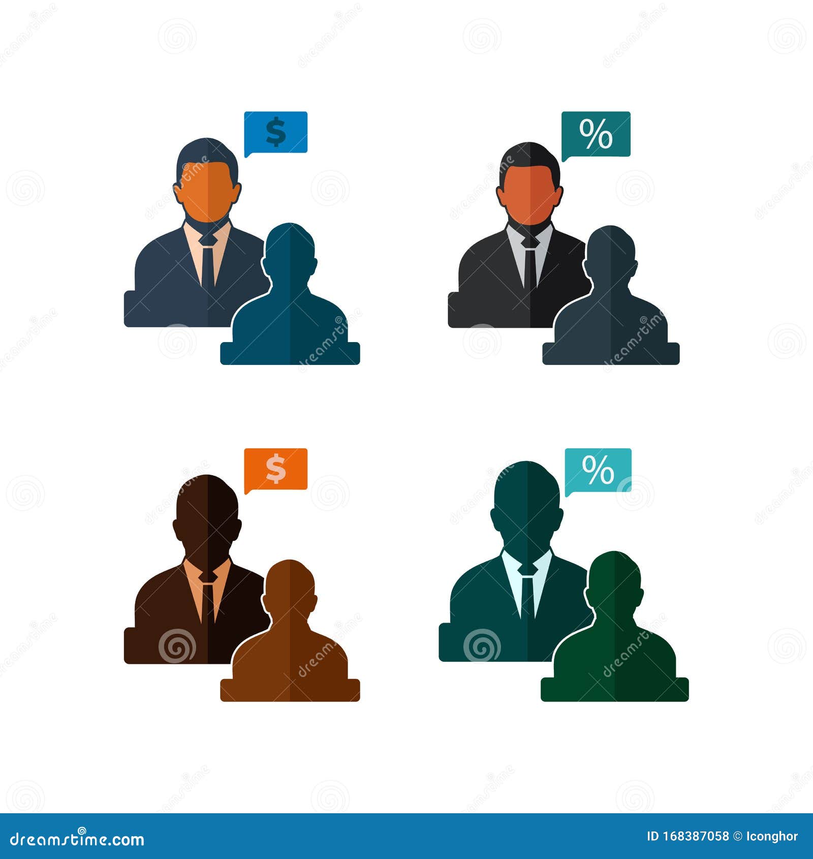 Conjunto De Iconos Del Asesor Empresarial Ilustración del Vector ...