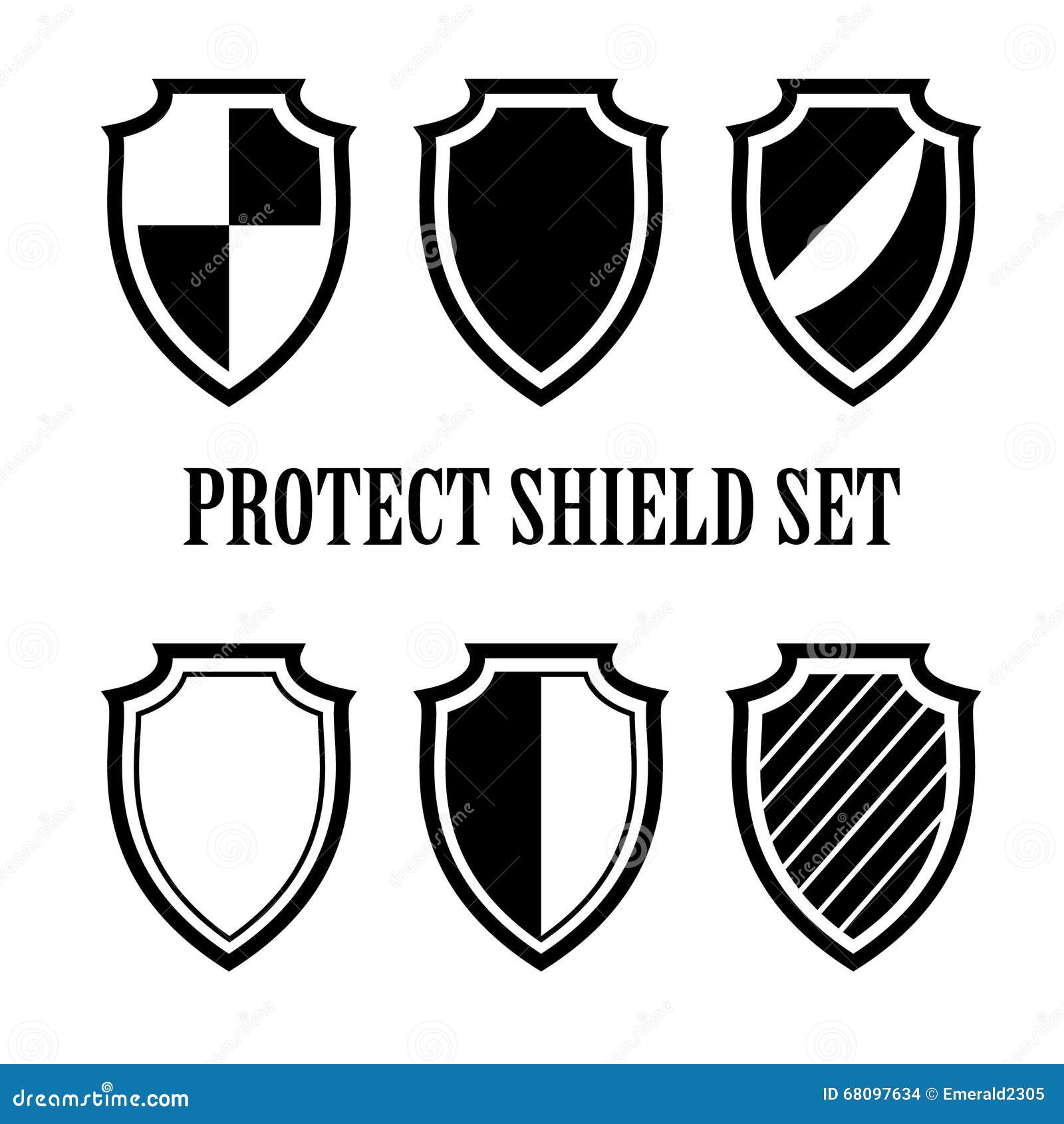 Conjunto De Iconos Del Blindaje Ilustración del Vector - Ilustración de silueta, bandera: 68097634