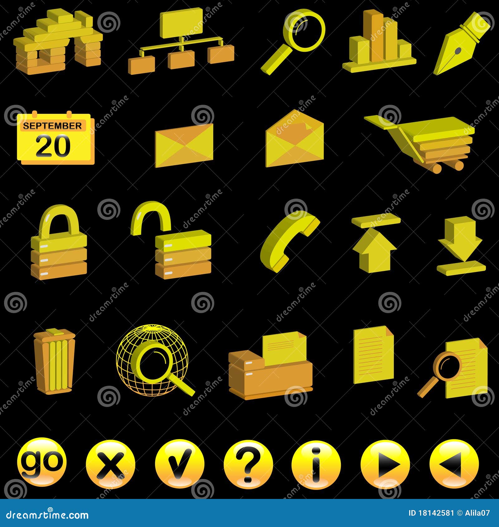 Conjunto De Iconos Del Internet 3d Ilustración del Vector - Ilustración ...