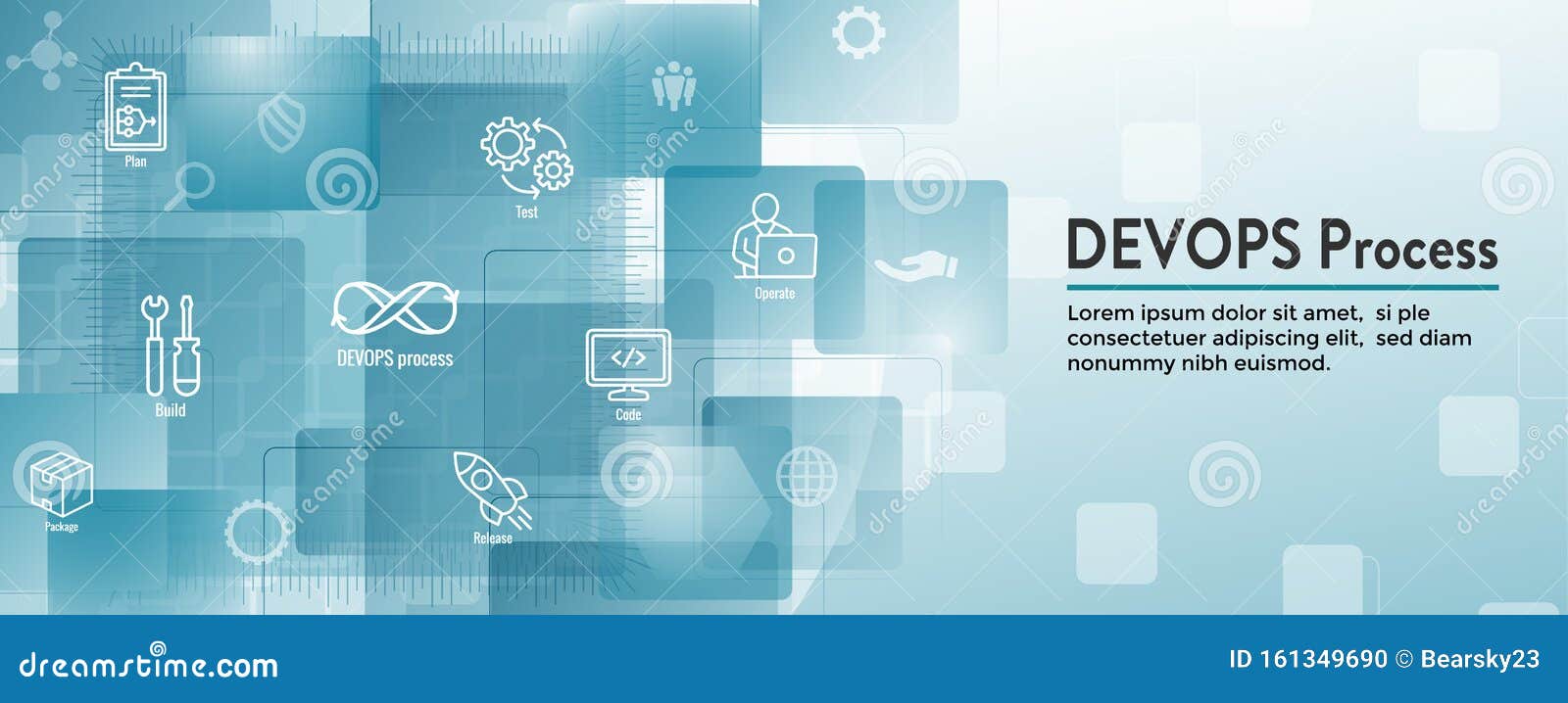 Conjunto De Iconos De DevOps - Banner De Encabezado Web De DevOps ...