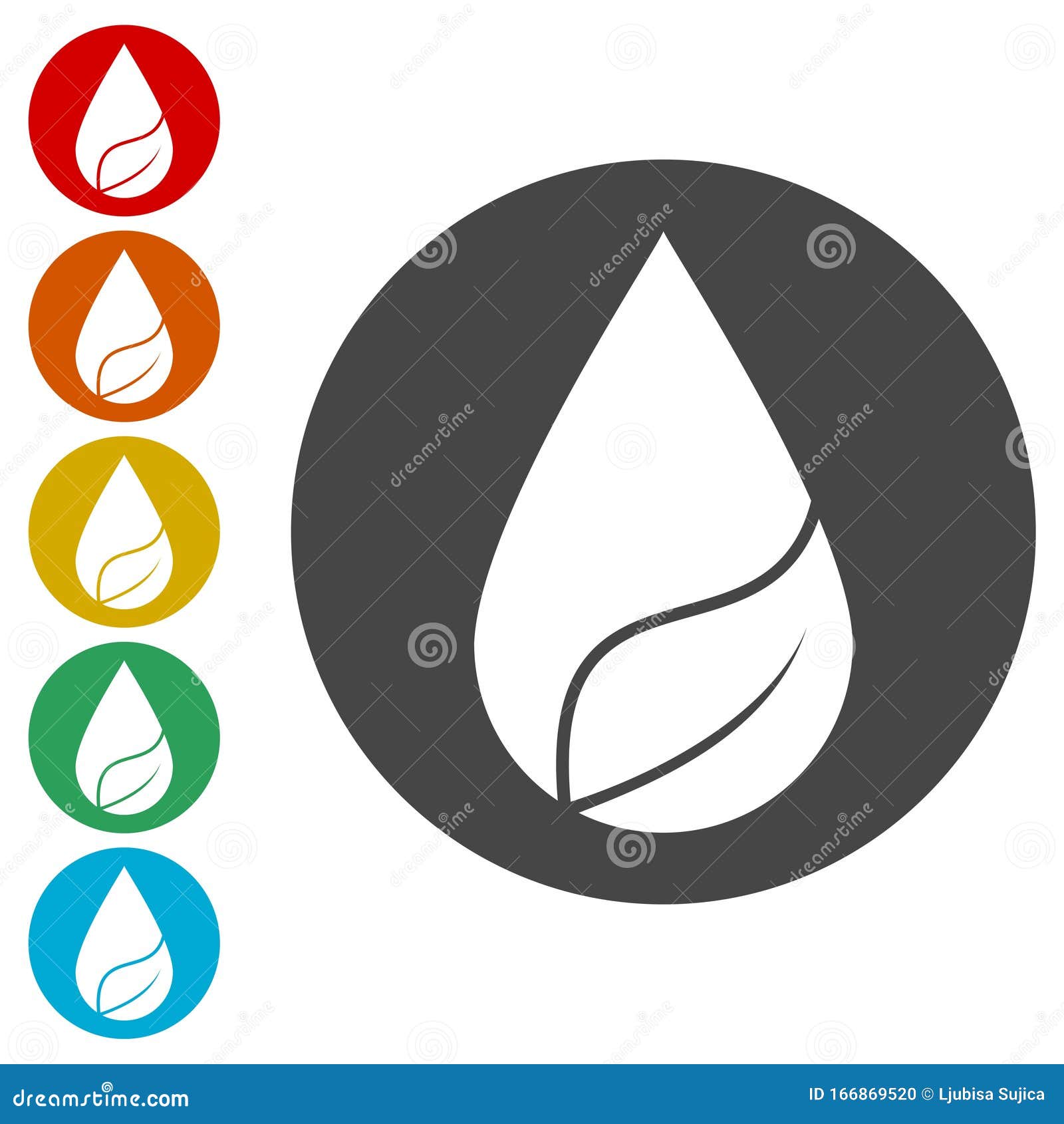 Conjunto De Iconos De Eco Drop Ilustración del Vector - Ilustración de ...