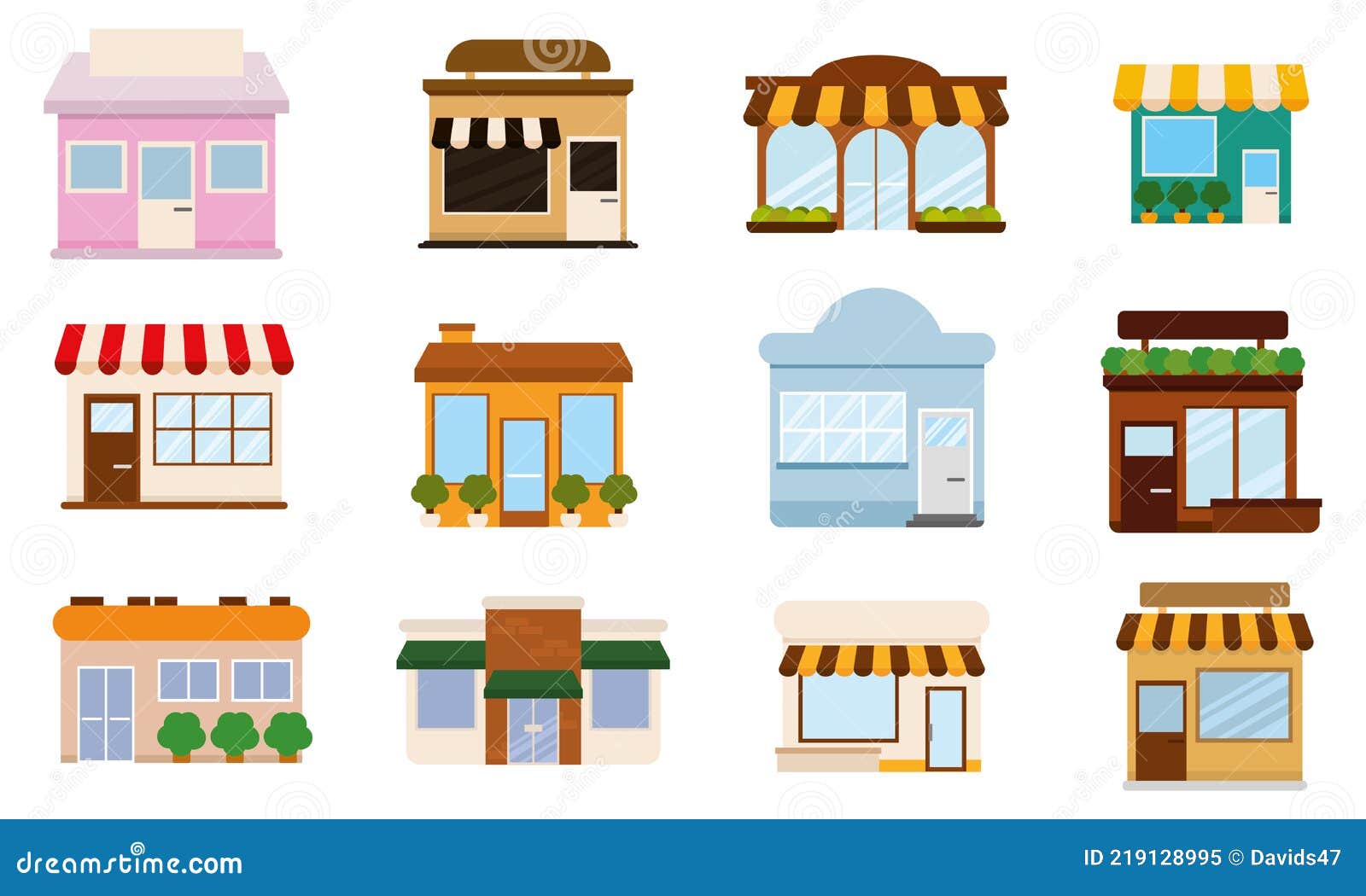 Conjunto De Iconos De Edificios De Tiendas Ilustración del Vector - Ilustración de departamento ...