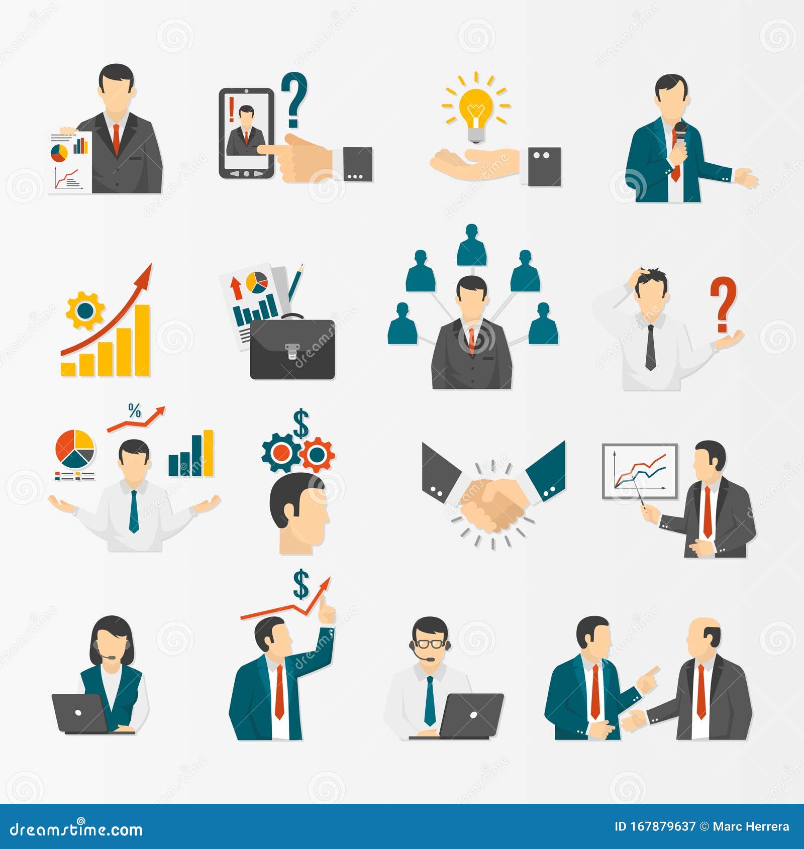 Conjunto De Iconos De Empresa Y Empresa Stock de ilustración ...