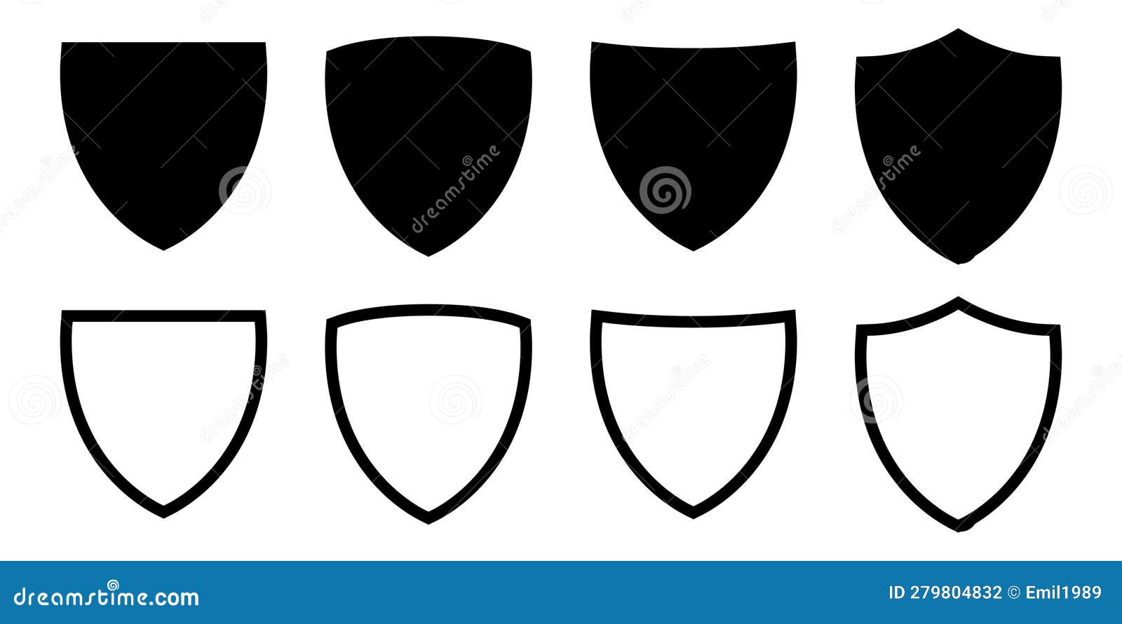 Conjunto De Iconos De Escudo. Diferentes Formas De Escudo Stock de ...