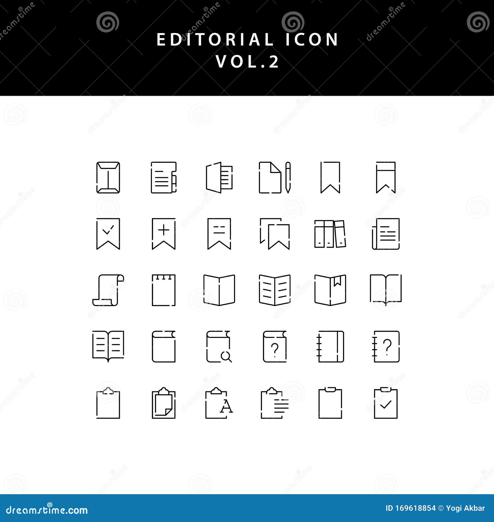 Conjunto De Iconos De Esquema Editorial Vol2 Ilustración del Vector ...