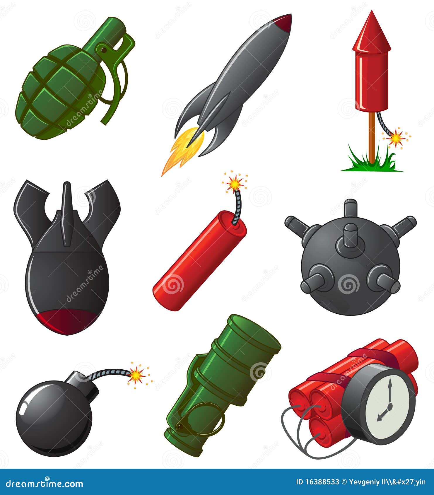 Conjunto De Iconos Explosivos Ilustración del Vector - Imagen: 16388533