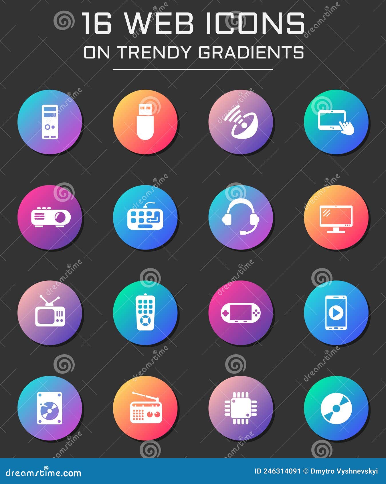 Conjunto De Iconos De Gadget. Iconos Web De Gadget Stock de ilustración ...