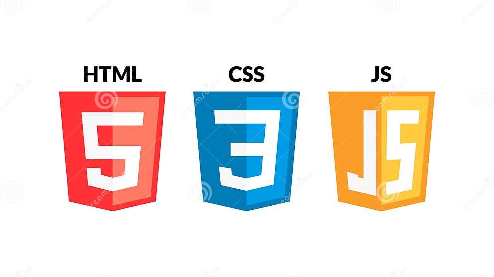 Conjunto De Iconos HTML5 CSS3 JS Conjunto De Iconos De Logotipo De Desarrollo Web De Html, Css Y ...