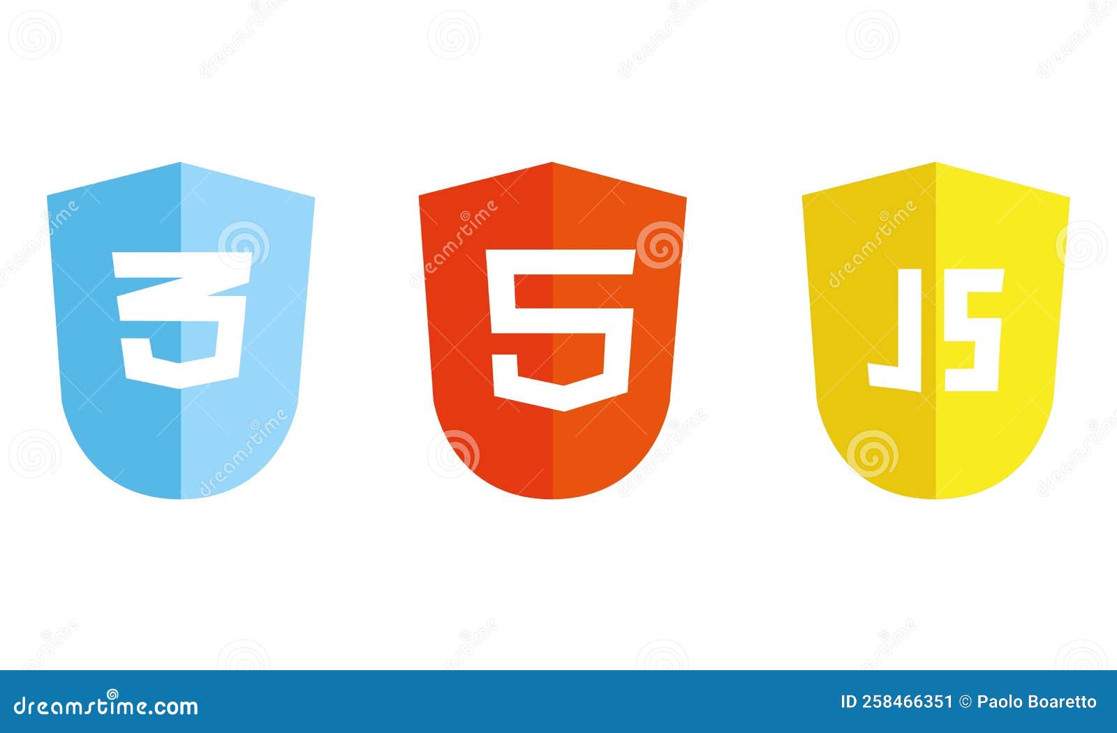 Conjunto De Iconos Html5 Css3 Js Conjunto De Iconos De Logotipo De Desarrollo Web De Html Css Y