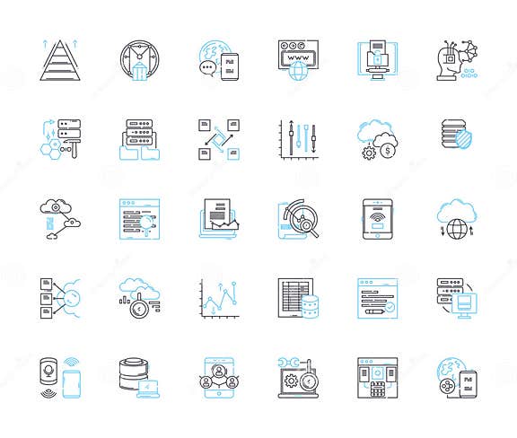 Conjunto De Iconos Lineales De Creación Web. Desarrollo De Diseño Html Css Javascript Bootstrap ...