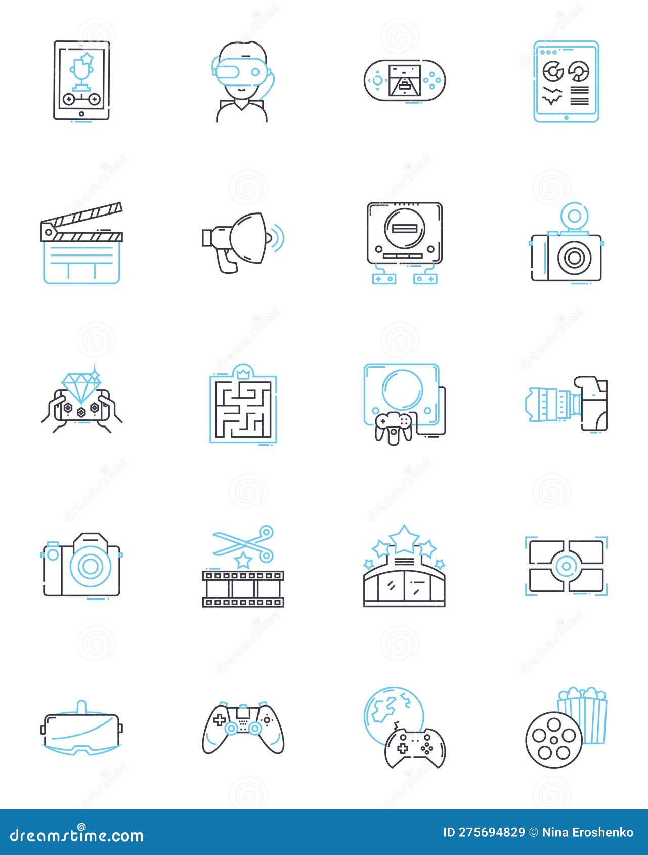 Conjunto De Iconos Lineales De La Agencia De Desarrollo Web. Programación De Programación De ...