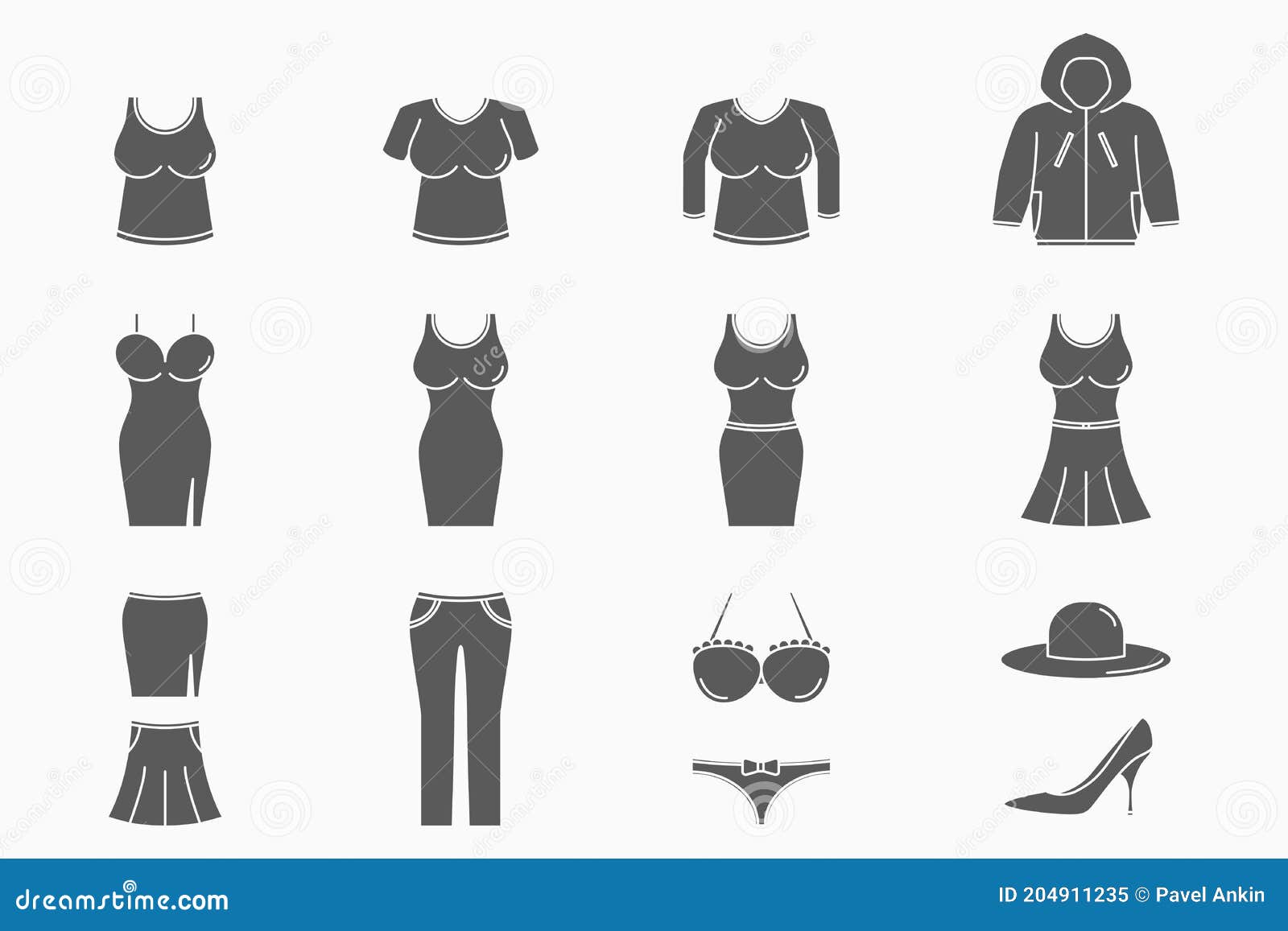 Conjunto De Iconos De Moda 05 Ilustración del Vector - Ilustración de ...