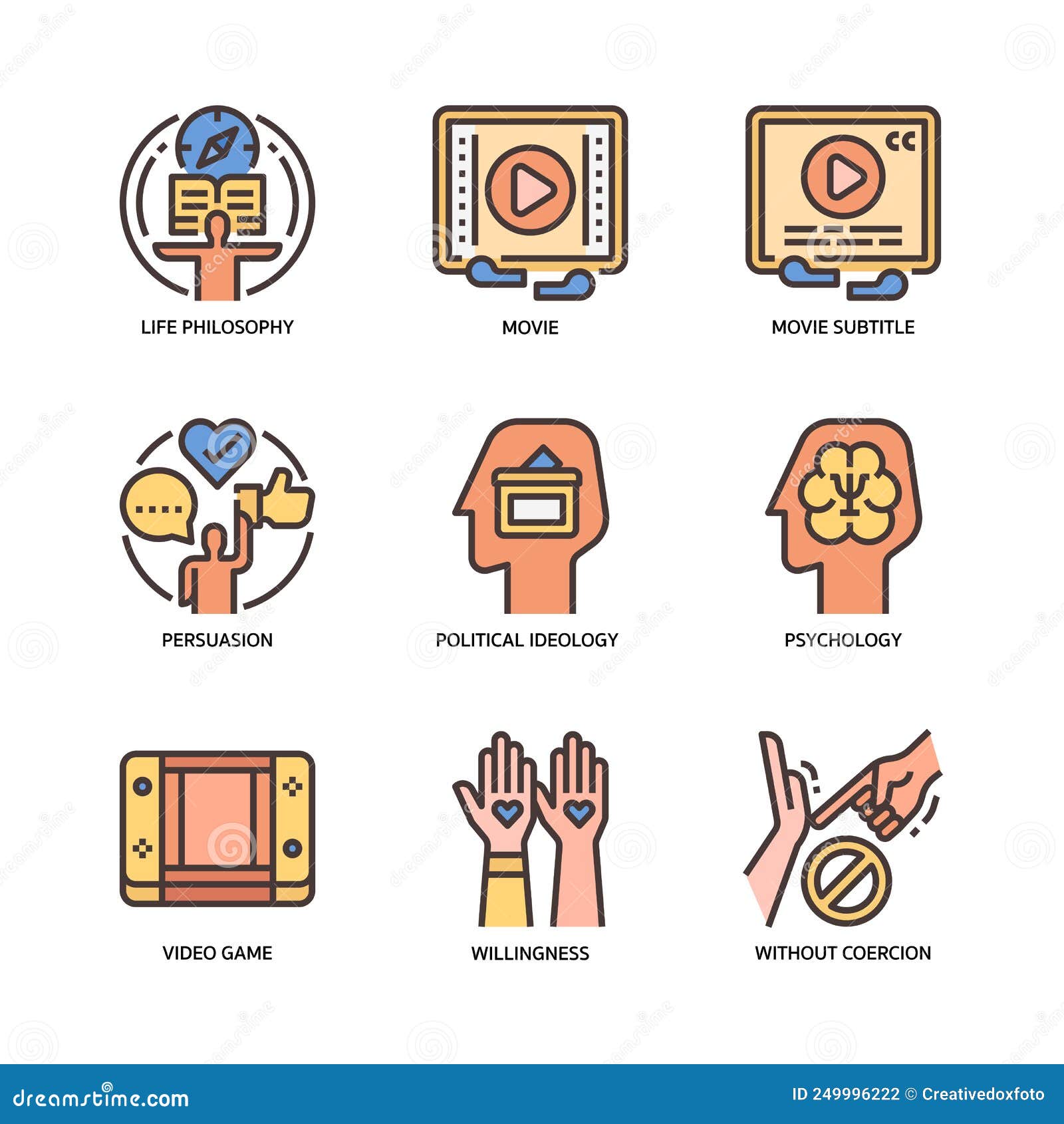 Conjunto De Iconos De Poder Suave Ilustración del Vector - Ilustración ...