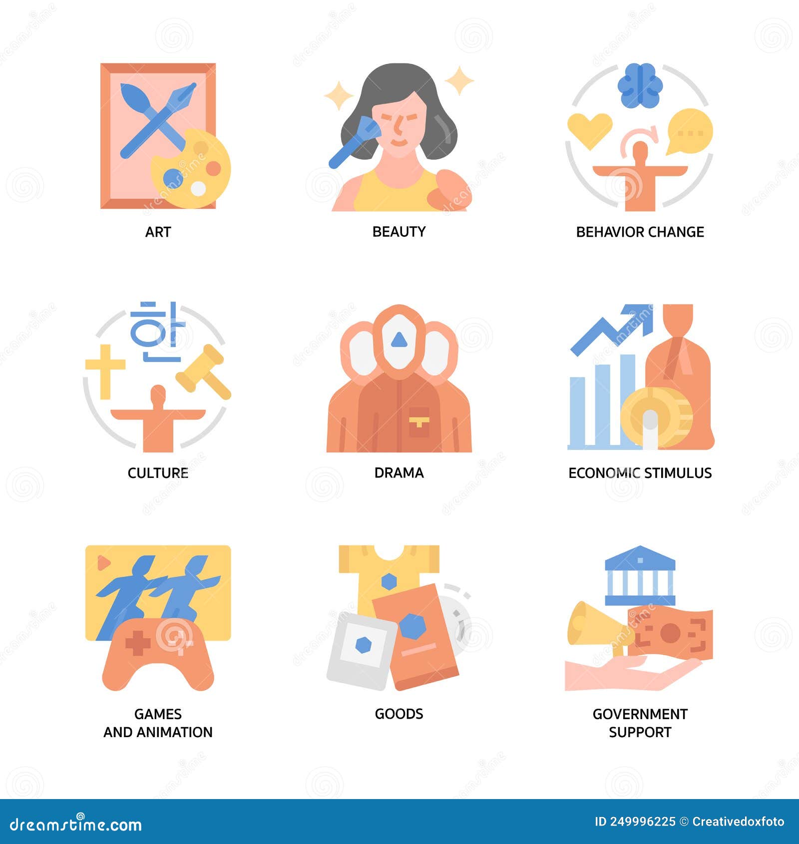 Conjunto De Iconos De Poder Suave Ilustración del Vector - Ilustración ...