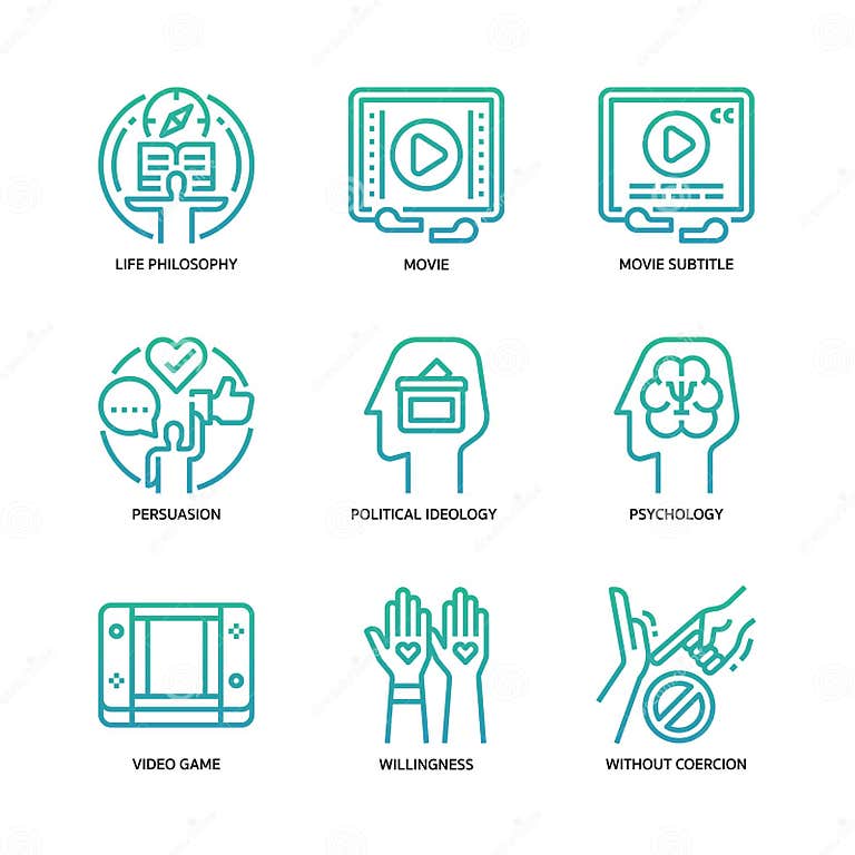 Conjunto De Iconos De Poder Suave Ilustración del Vector - Ilustración ...