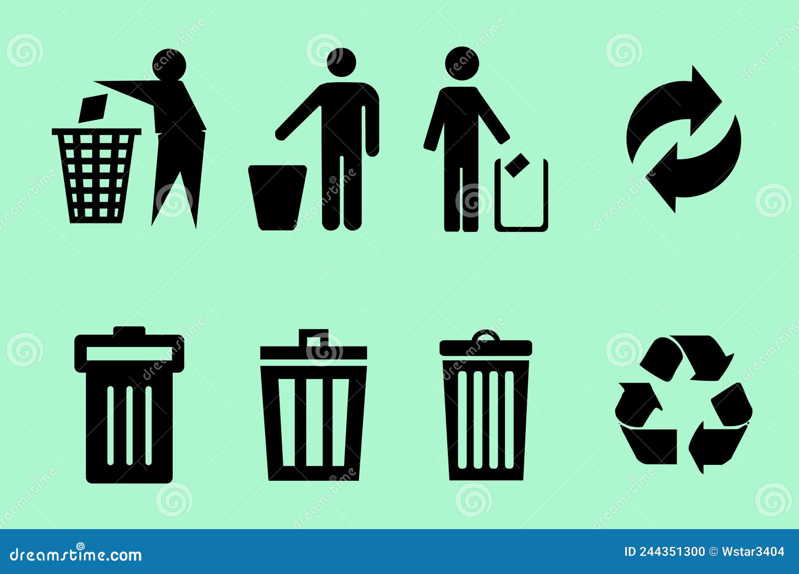 Conjunto De Iconos De Reciclar Basura De La Papelera Ilustración del ... Conjunto De Iconos De Reciclar Basura De La Papelera Ilustración del ...