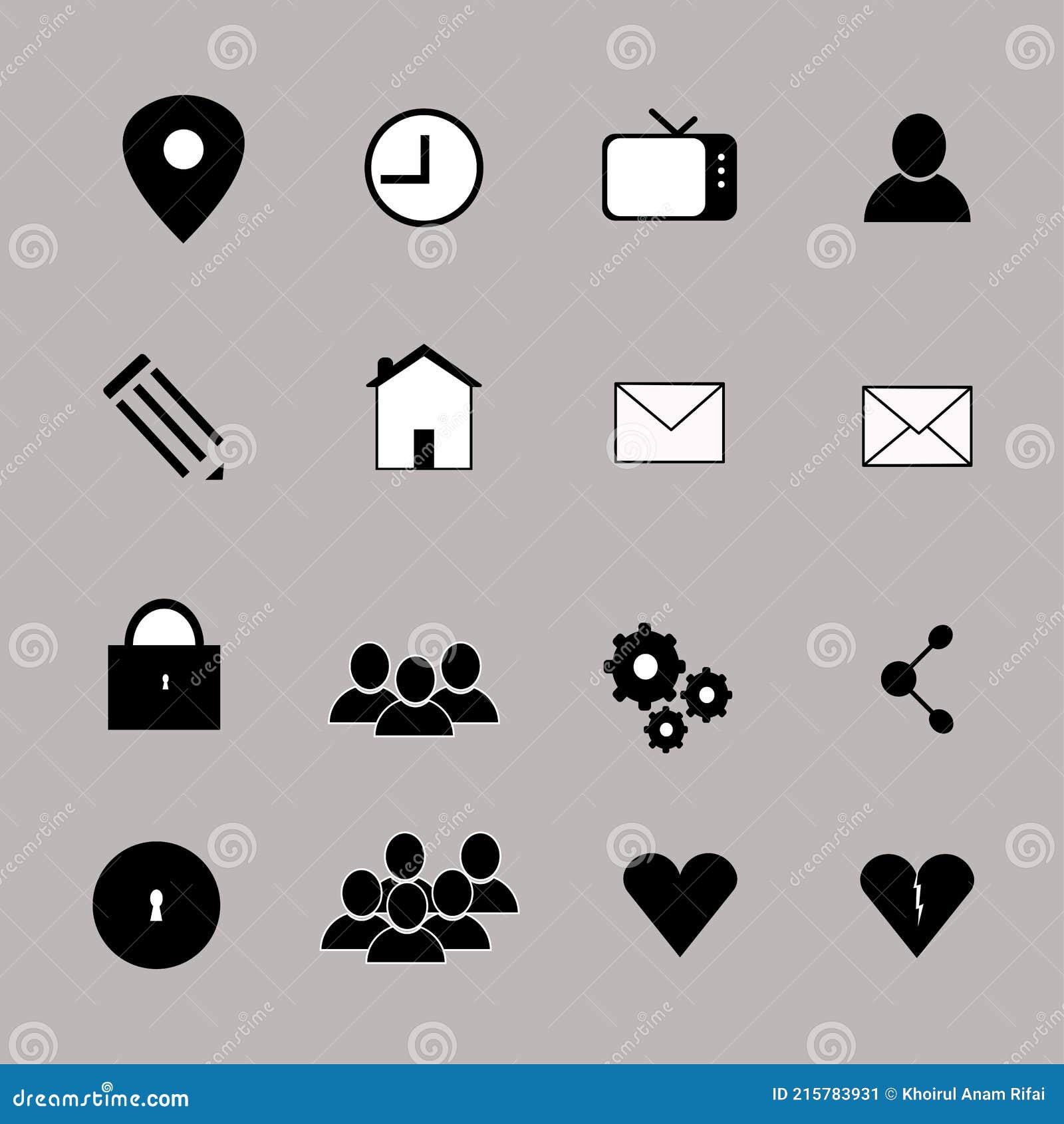 Conjunto de iconos simples ilustración del vector. Ilustración de plano ...