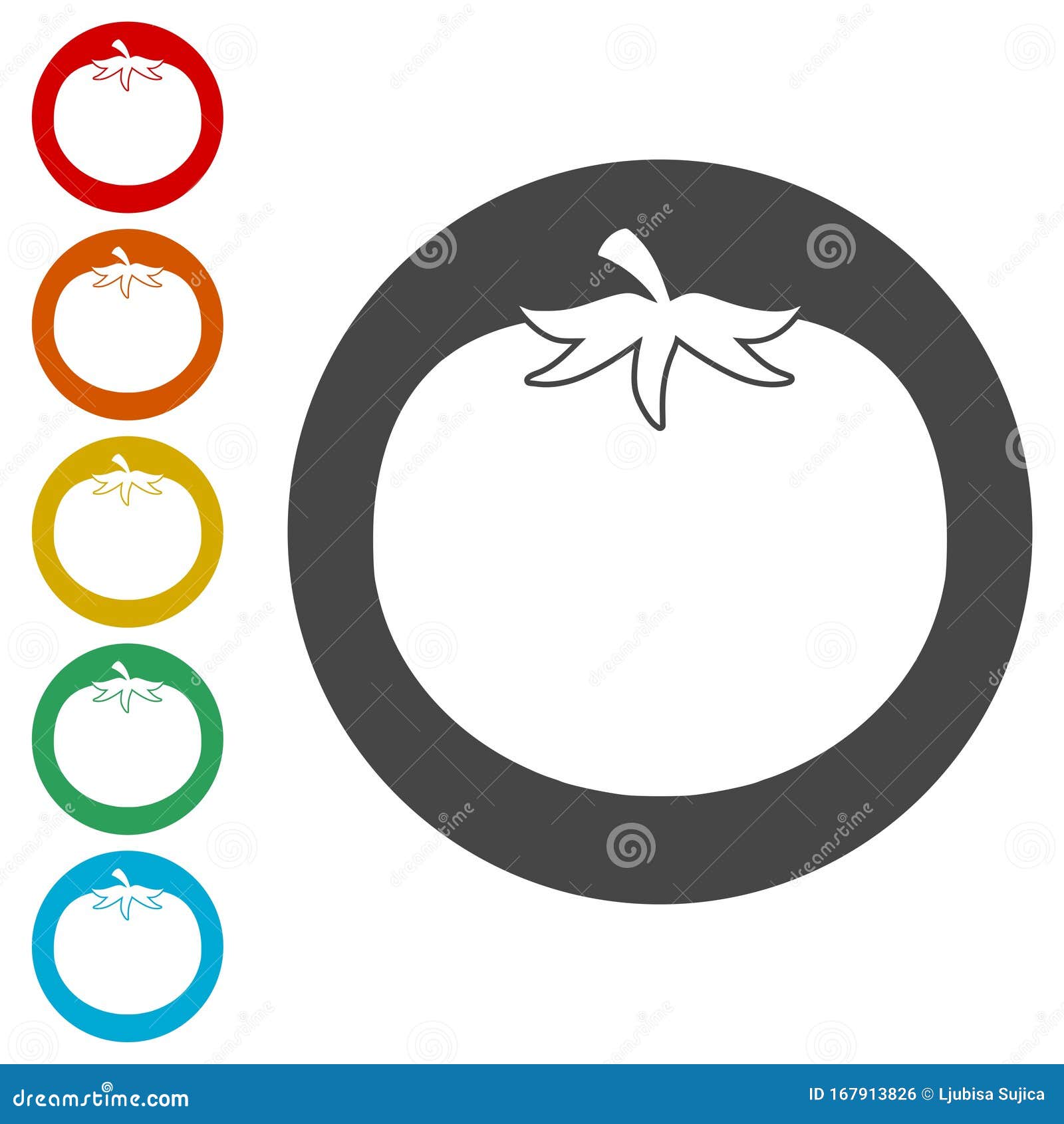 Conjunto De Iconos De Tomate Hortalizas Aisladas Ilustración del Vector ...