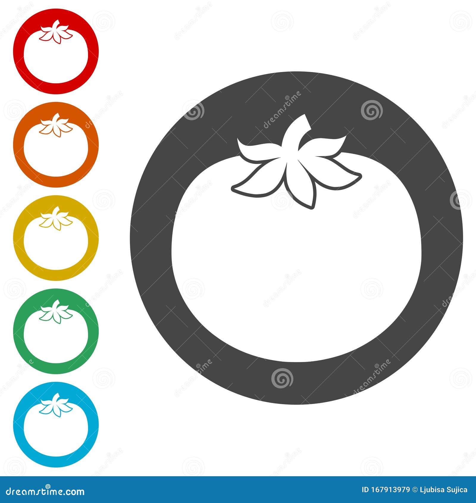 Conjunto De Iconos De Tomate Hortalizas Aisladas Ilustración del Vector ...