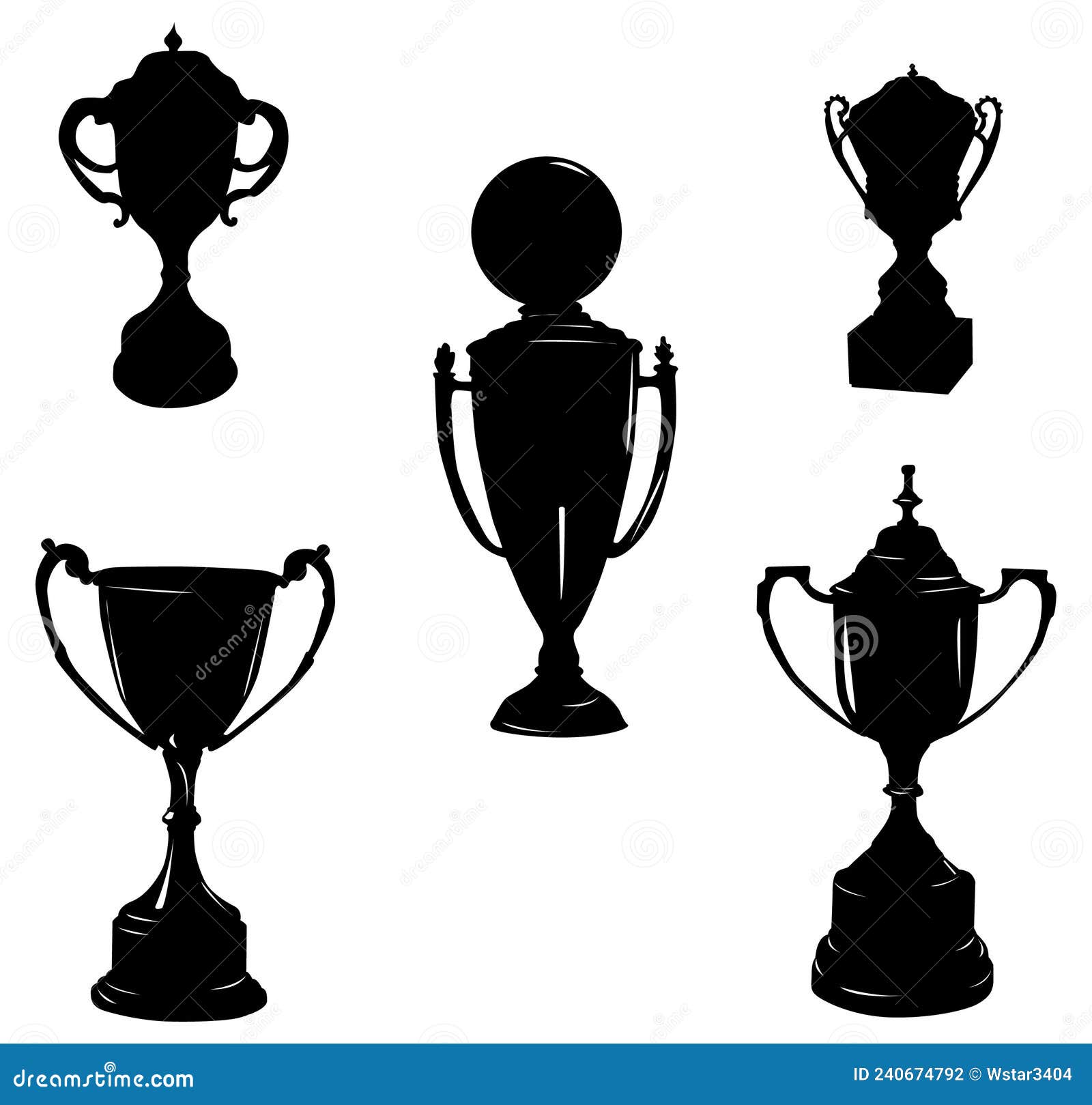 Conjunto De Iconos De Trofeo En Color Negro Ilustración del Vector ...